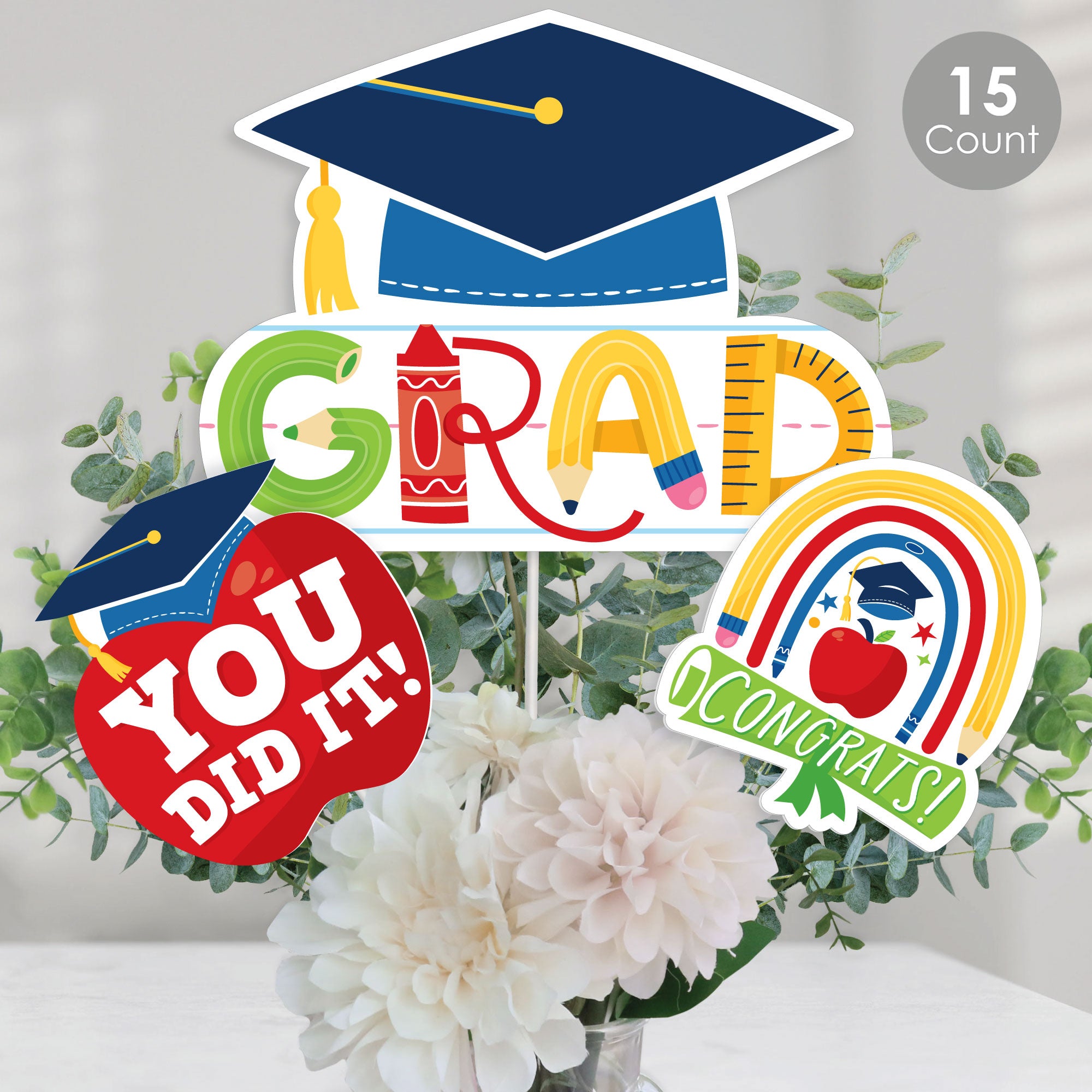 Elementary Grad - Kids Graduation Party Centerpiece Sticks - Table ...
