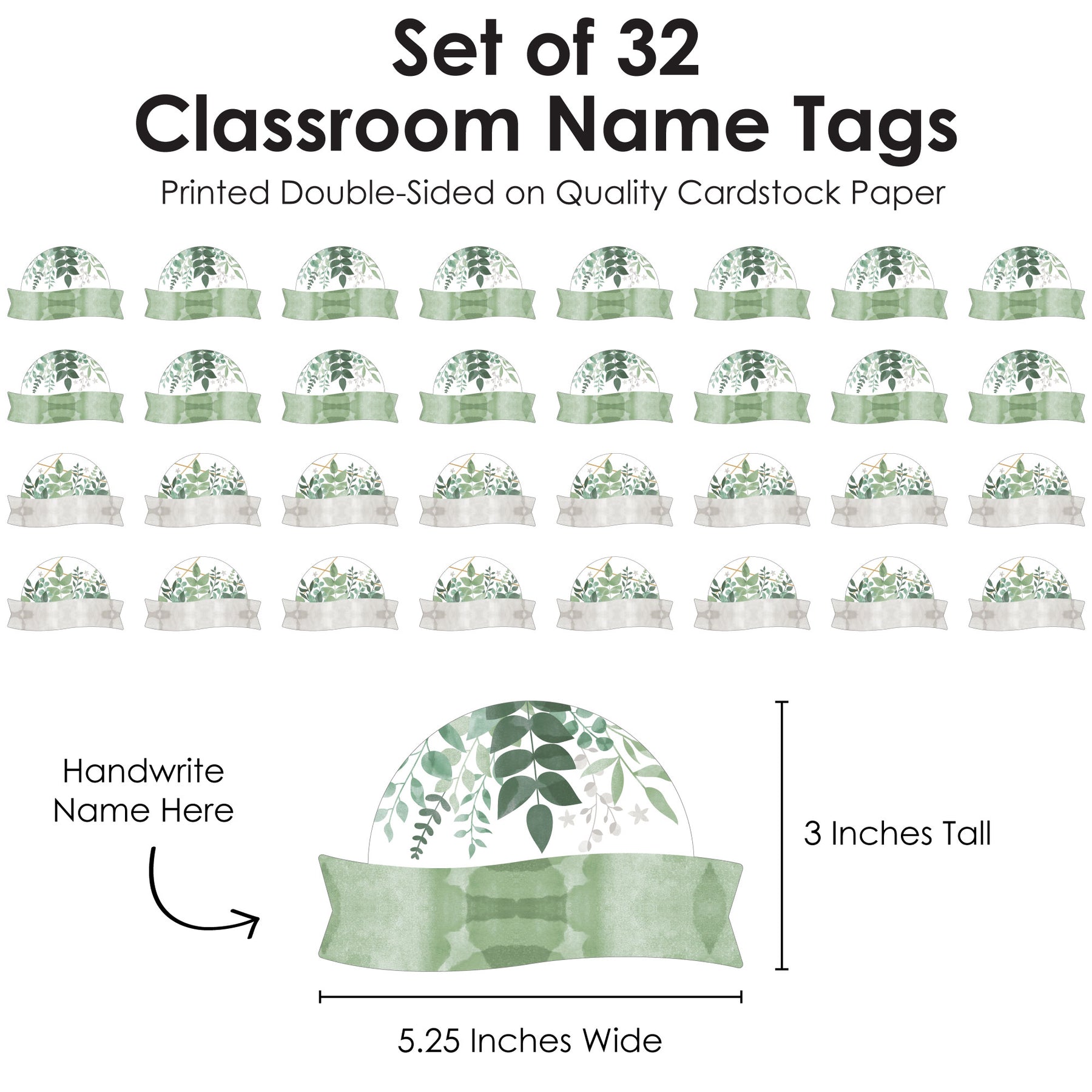 Eucalyptus Greenery - DIY Blank Paper Desk or Locker Labels - Classroom ...