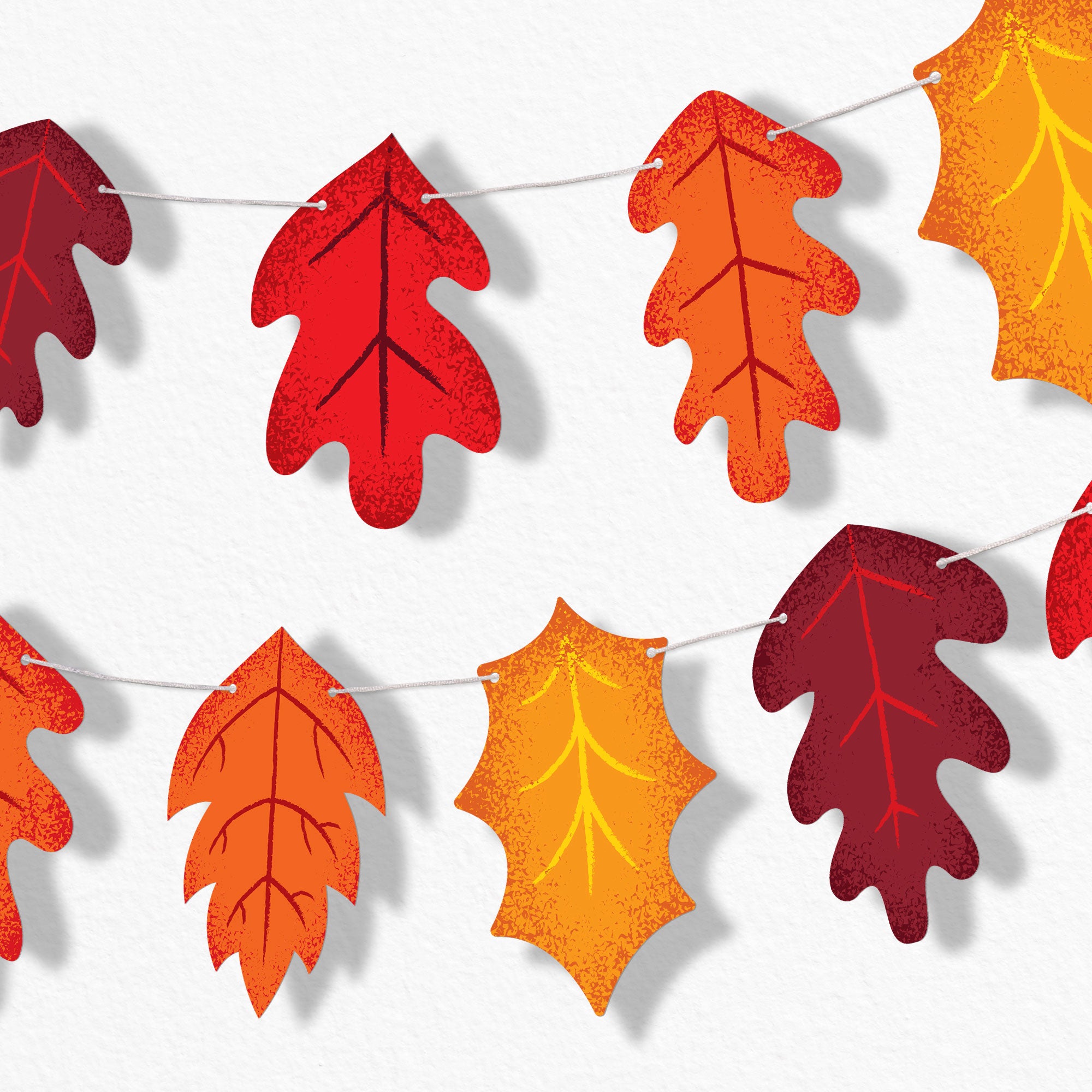 Fall Leaves Garland Banner Fall Party Decorations | BigDotOfHappiness.com