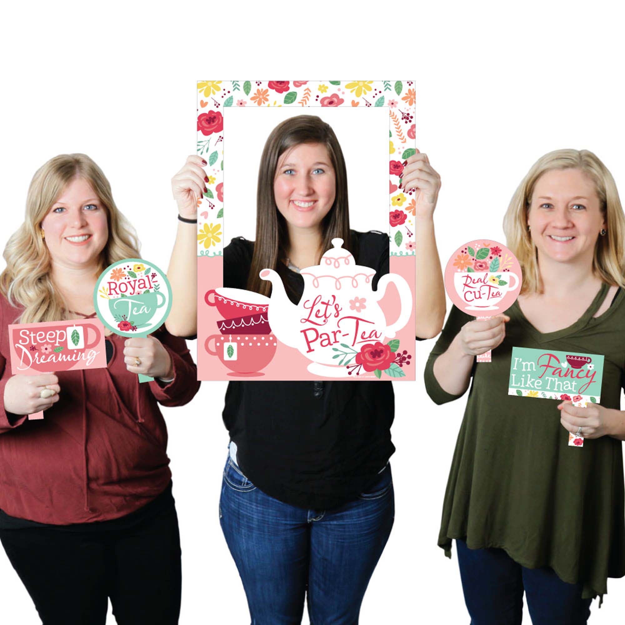 Floral Let's Par-Tea - Garden Tea Party Selfie Photo Booth Picture ...