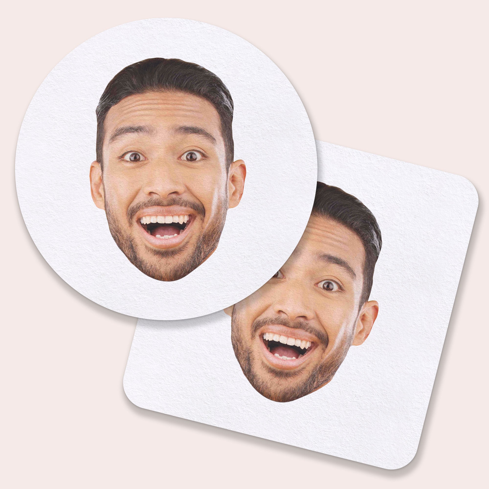 Custom Photo Fun Face Drink Coasters, 4-Inch Disposable Paper Coasters ...