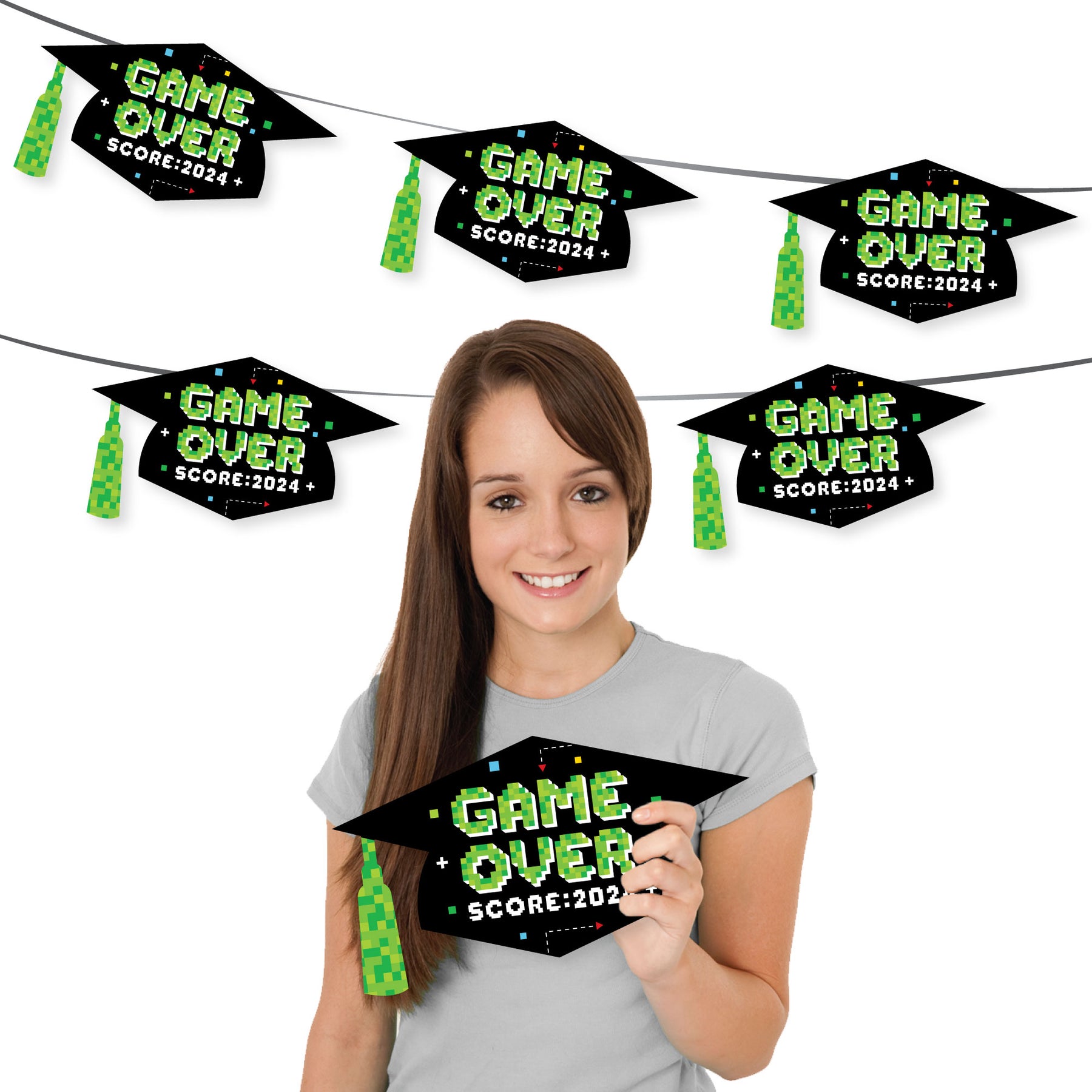 Game Over - Grad Cap Decorations DIY Video Game Graduation Large Party ...