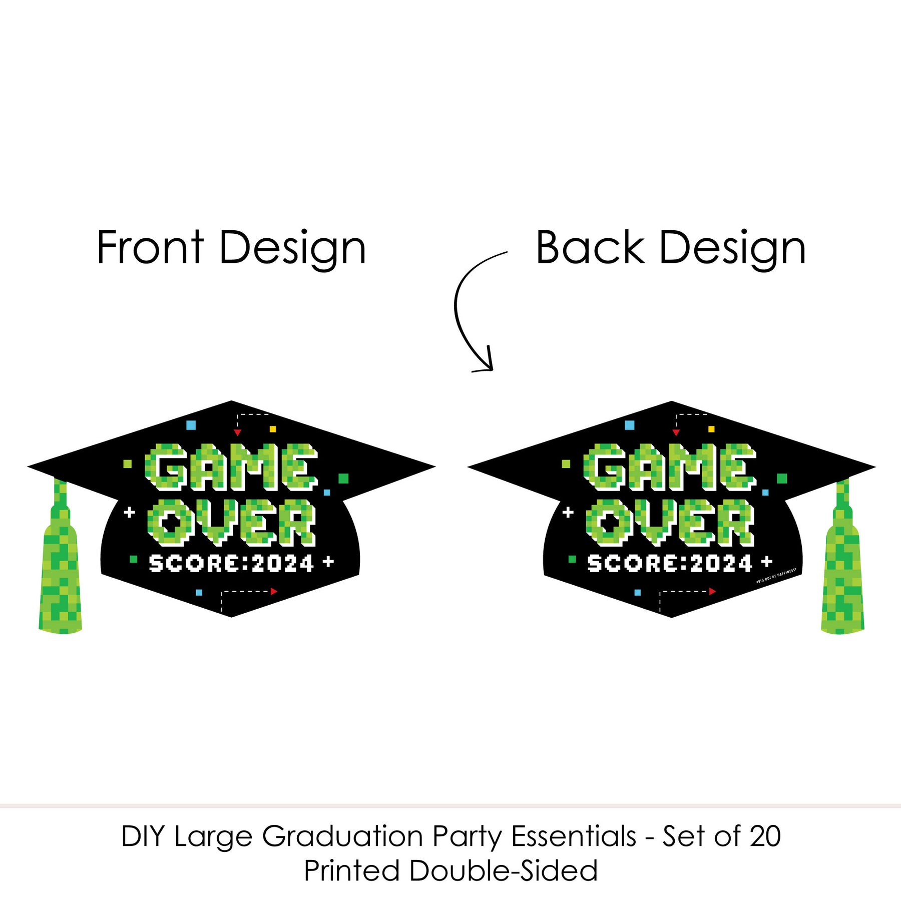 Game Over - Grad Cap Decorations DIY Video Game Graduation Large Party ...