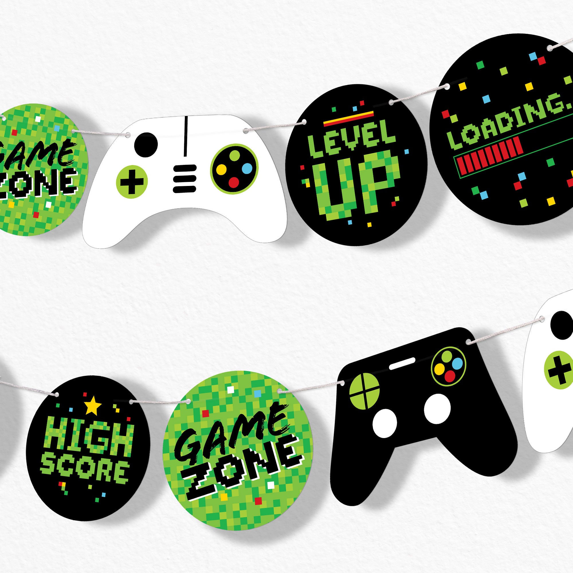 Game Zone Garland Banner, Pixel Video Game Party or Birthday Party ...