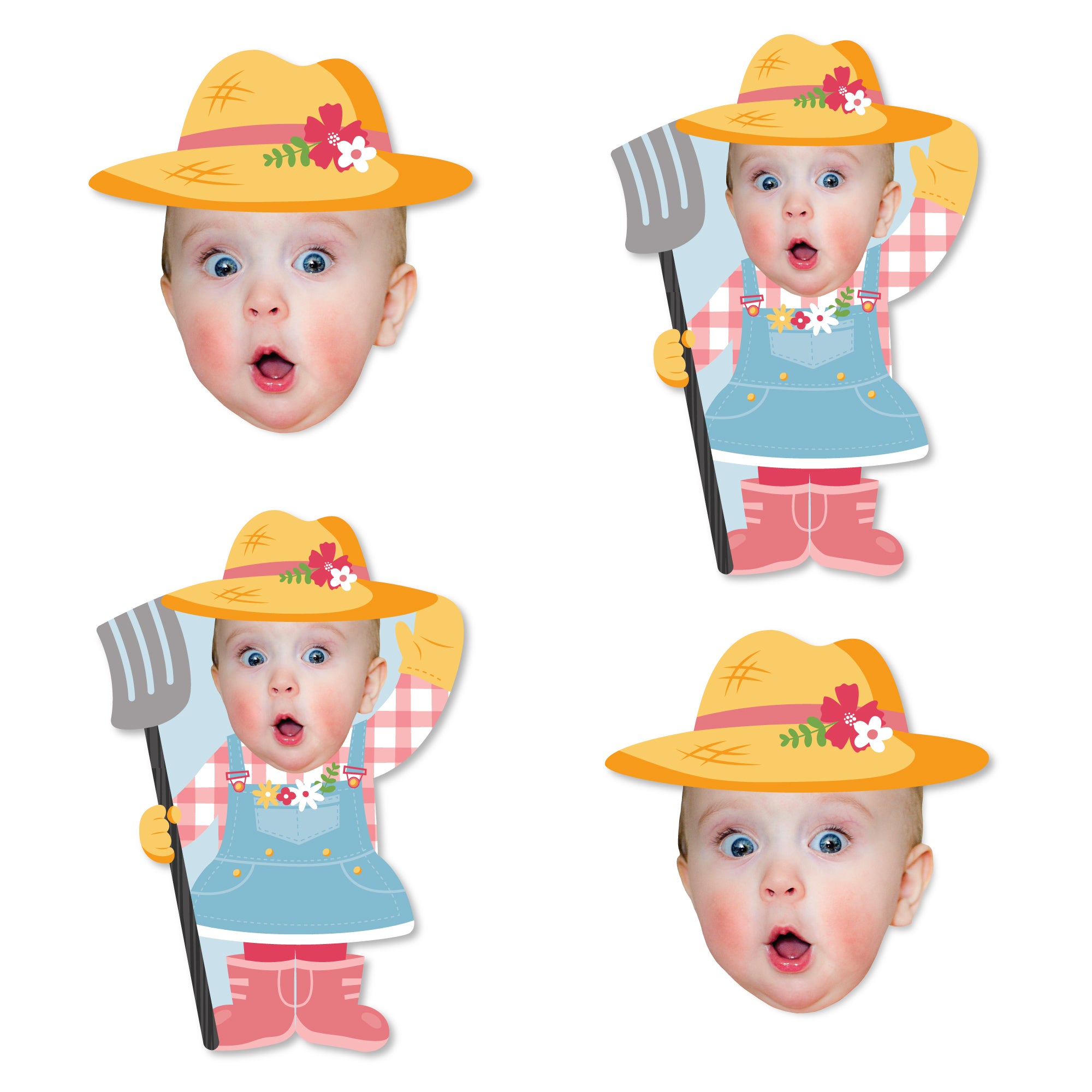 Custom Photo Girl Farm Animals - Pink Barnyard Birthday Party DIY ...