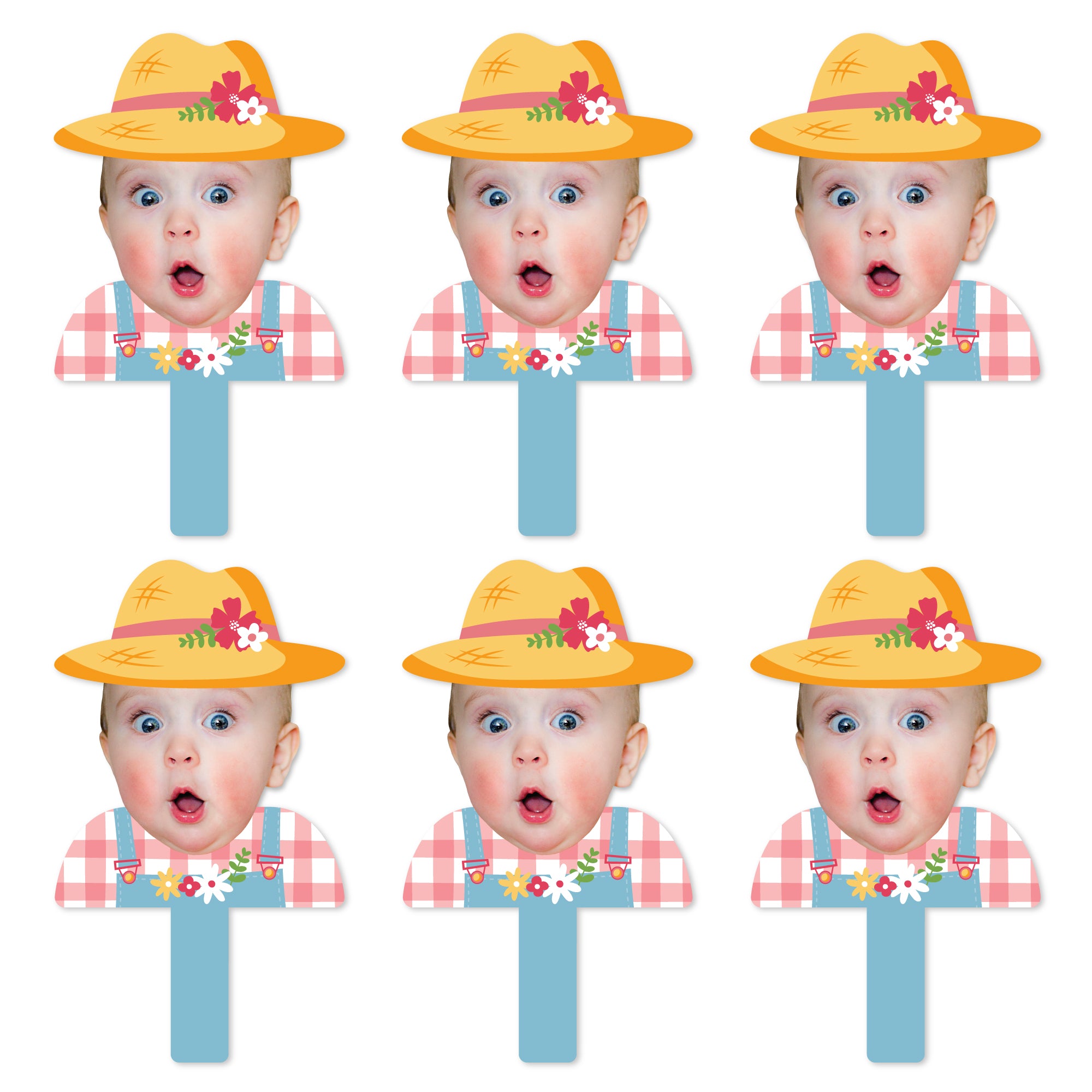 Custom Photo Girl Farm Animals - Pink Barnyard Birthday Party Head Cut ...