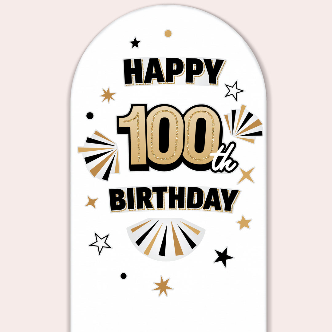 100th Birthday Party Backdrop Decals - 18 Ct | BigDotOfHappiness.com