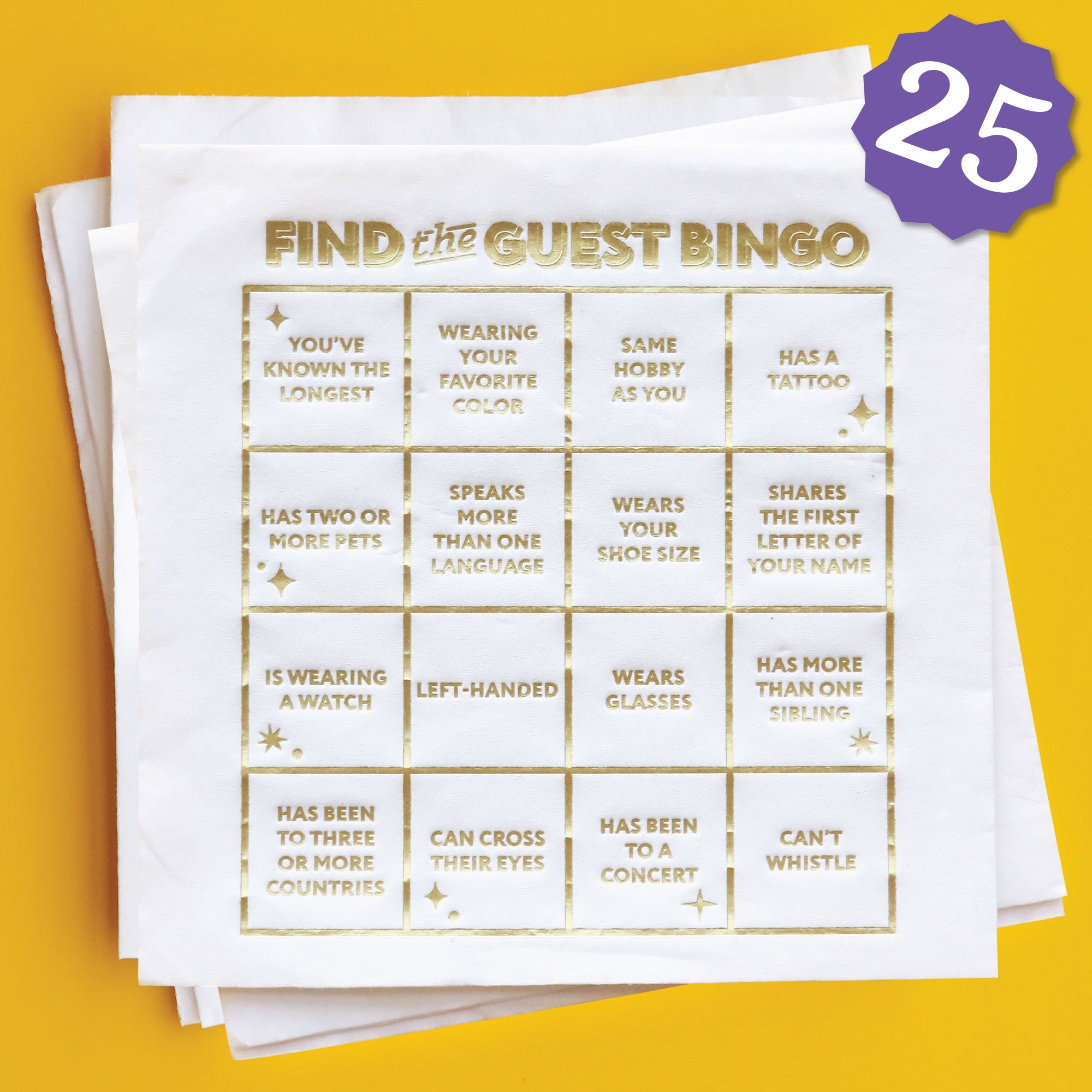 Big Dot of Happiness Find the Guest Gold Beverage Game Napkins, Funny ...