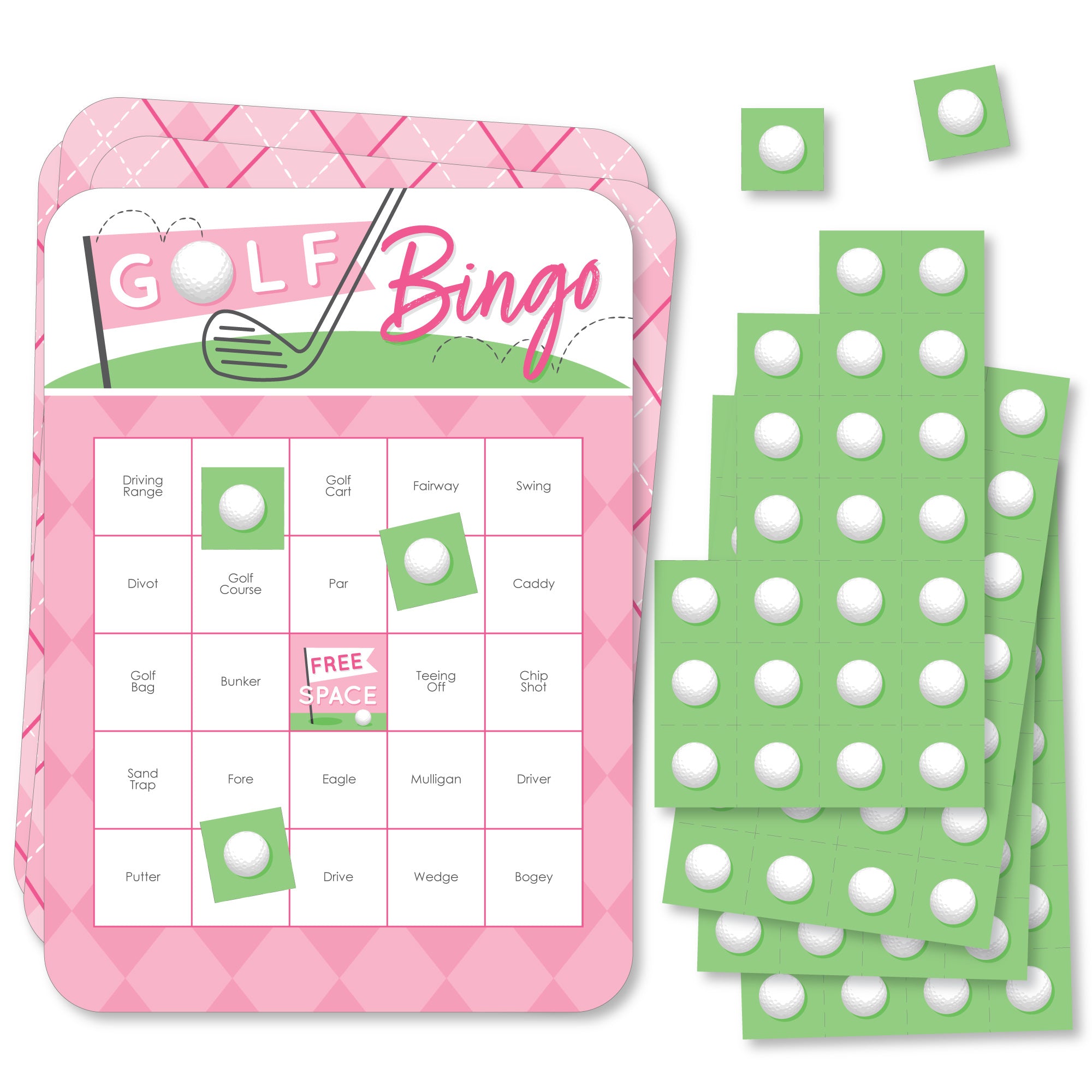 Golf Girl - Bingo Cards and Markers - Pink Birthday Party or Baby ...