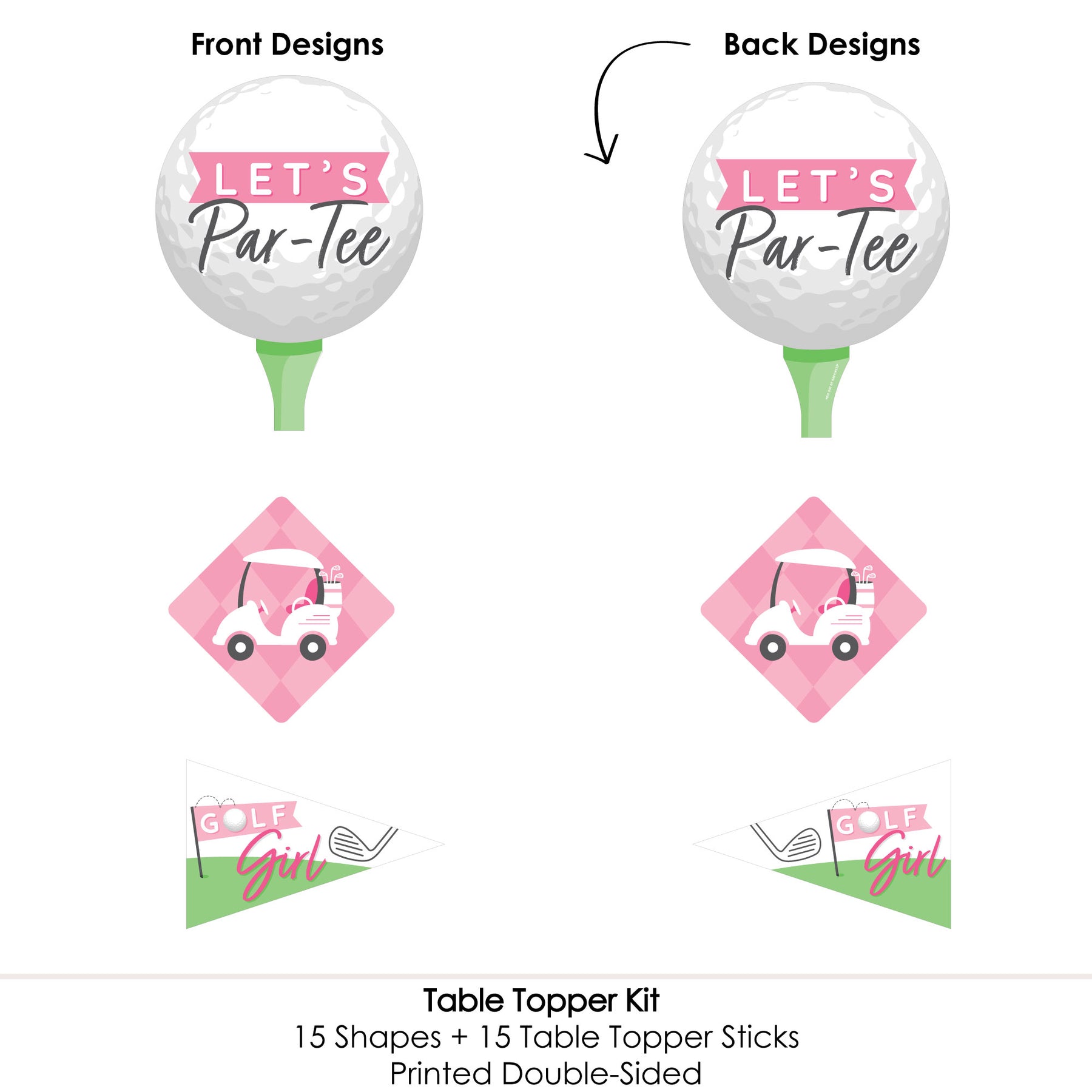 Golf Girl - Pink Birthday Party or Baby Shower Centerpiece Sticks ...