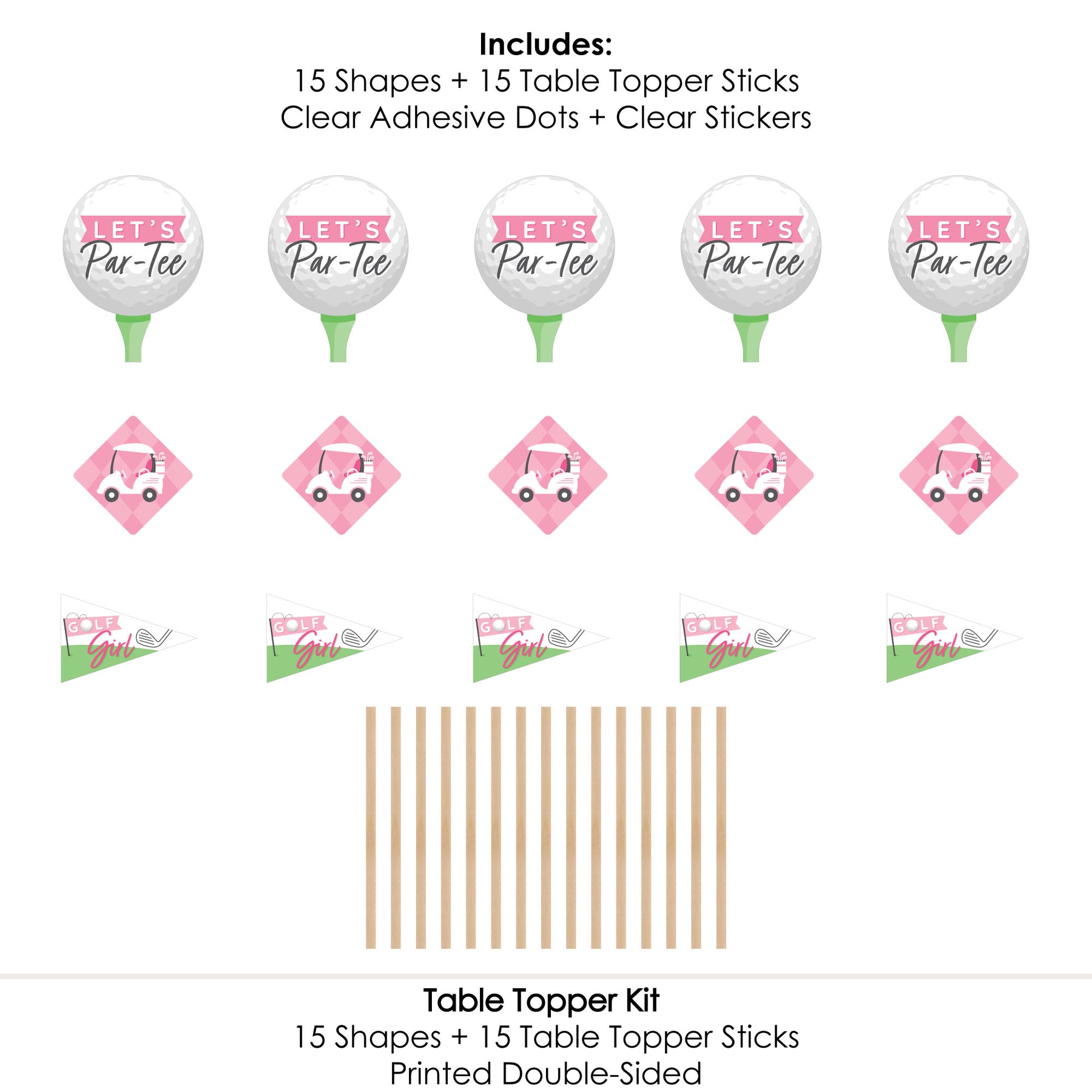 Golf Girl - Pink Birthday Party or Baby Shower Centerpiece Sticks ...