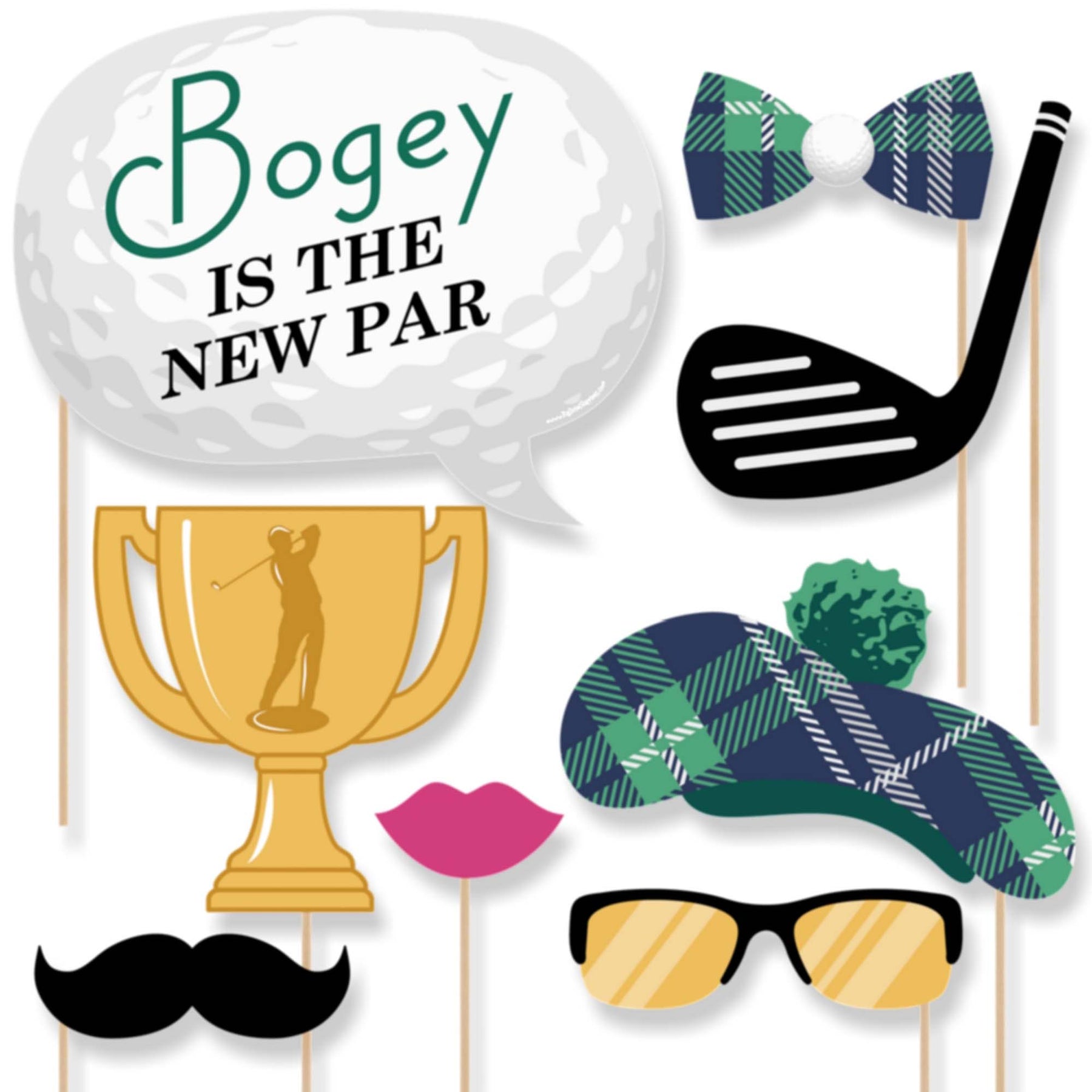 Par-Tee Time - Golf - Photo Booth Props Kit - 20 Count ...