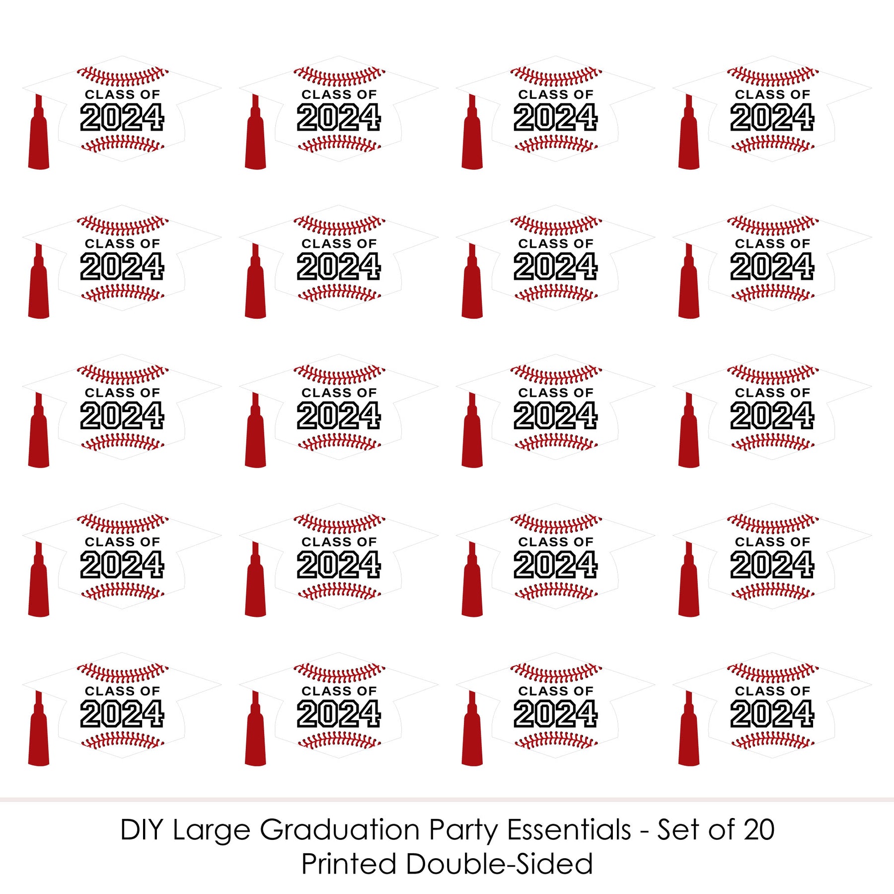 Grad Baseball - Grad Cap Decorations DIY 2024 Graduation Party Large ...