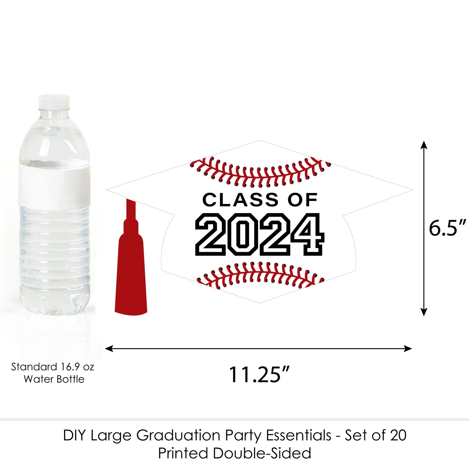 Grad Baseball - Grad Cap Decorations DIY 2024 Graduation Party Large ...