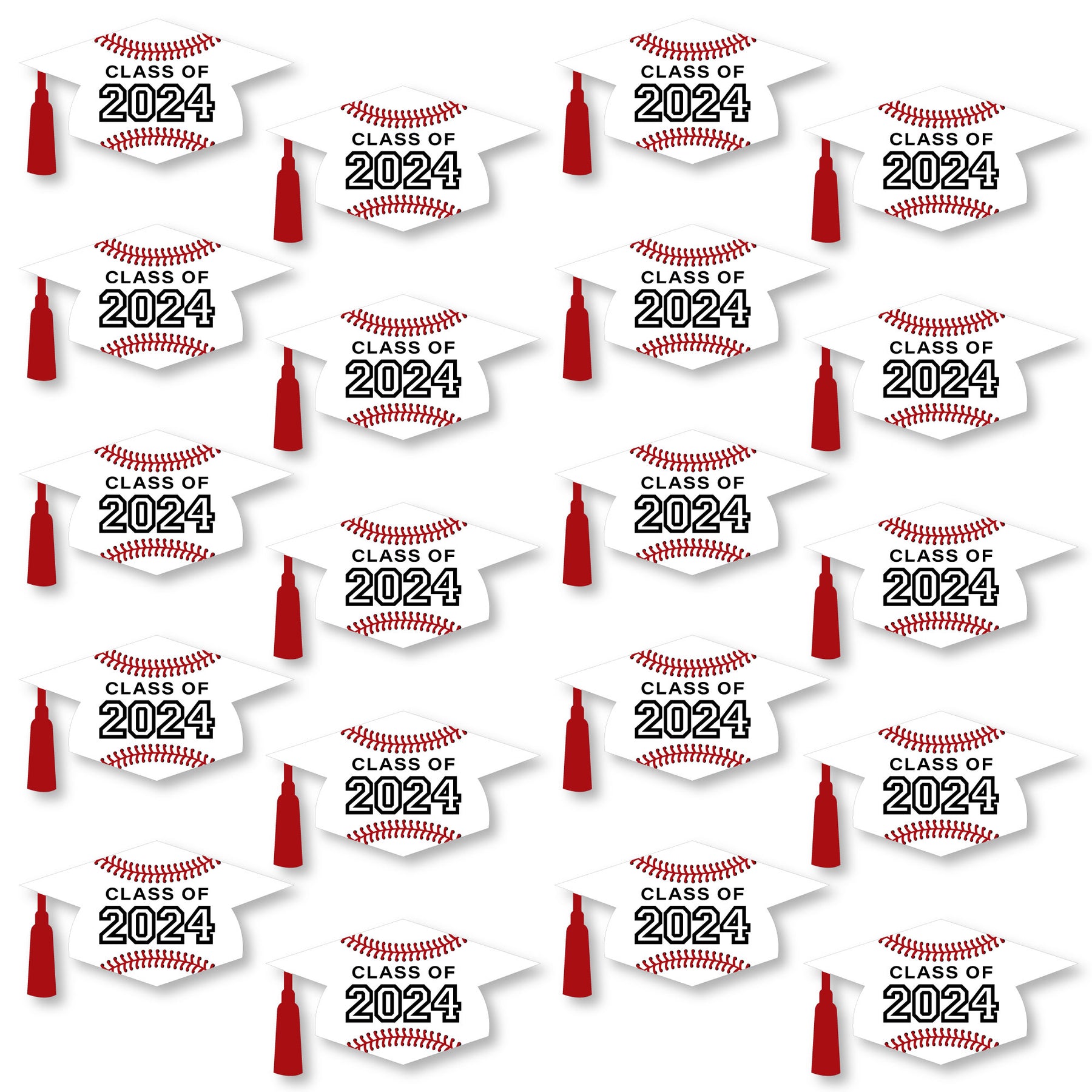 Grad Baseball - Grad Cap Decorations DIY 2024 Graduation Party Large ...