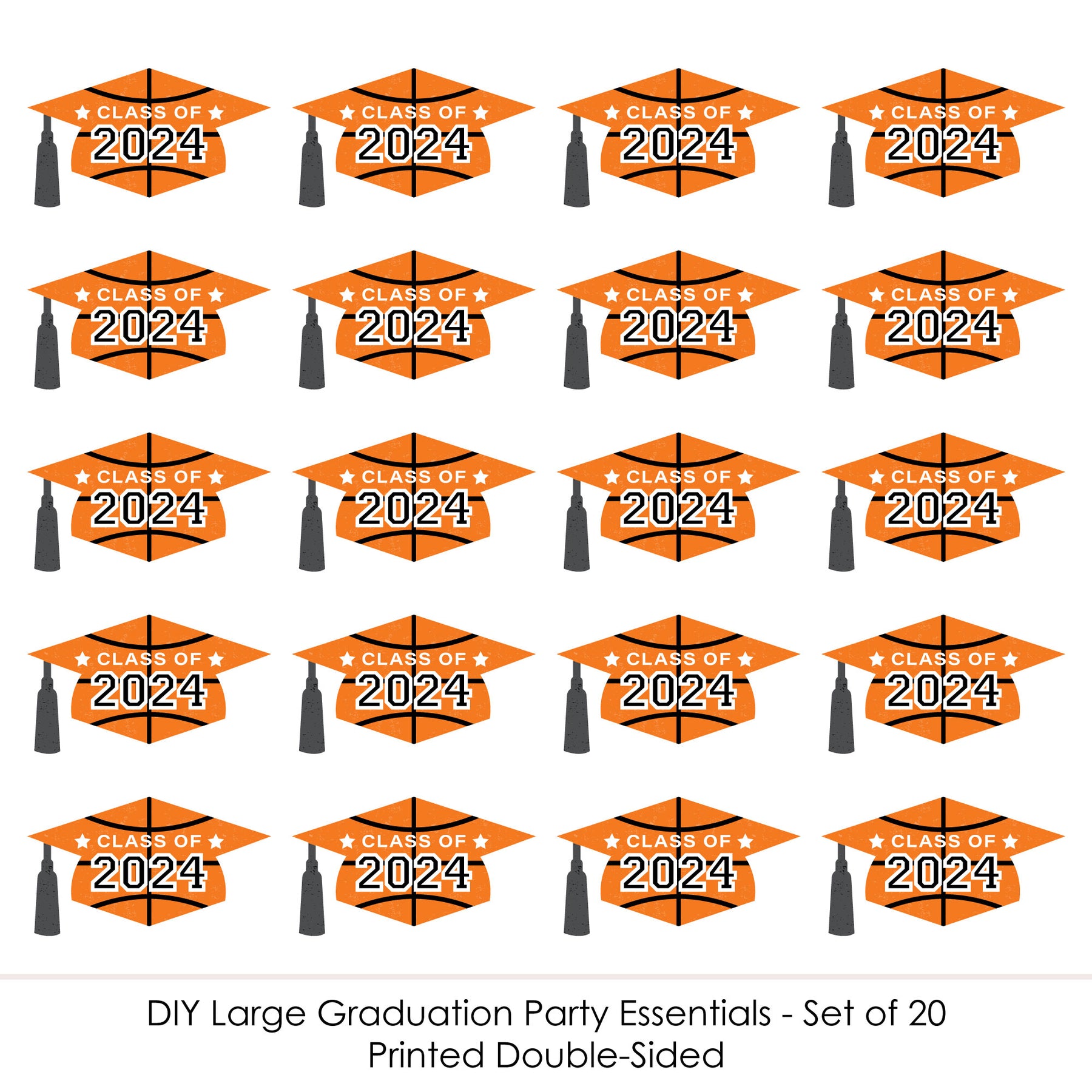 Grad Basketball - Grad Cap Decorations DIY 2024 Graduation Large Party ...
