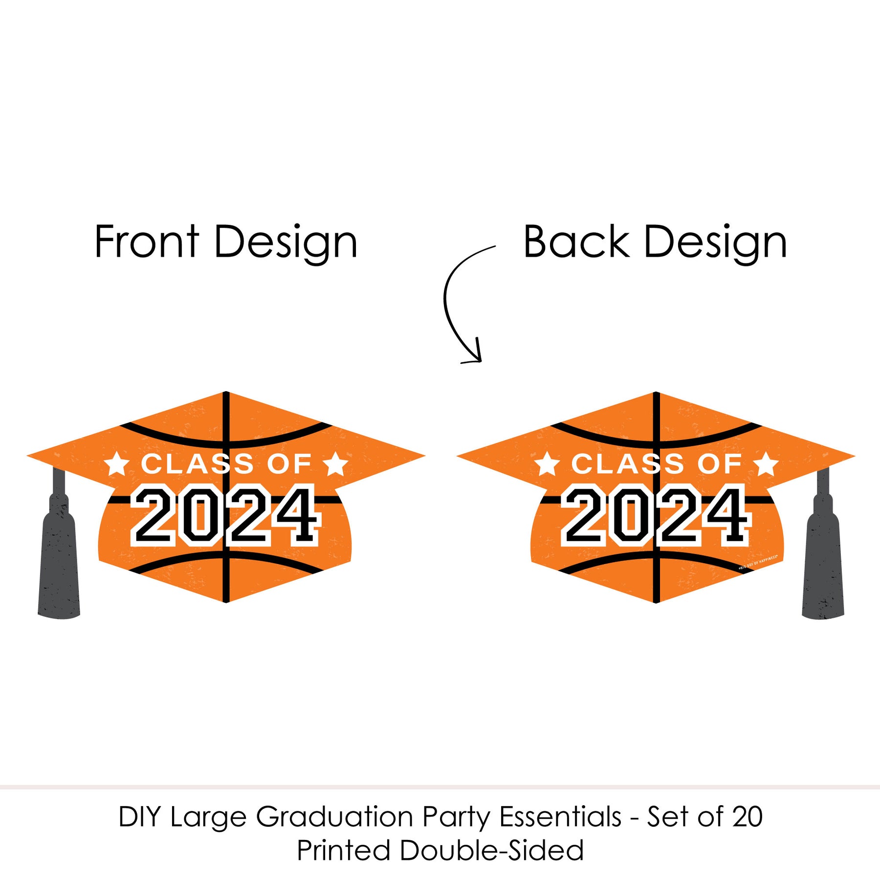 Grad Basketball - Grad Cap Decorations DIY 2024 Graduation Large Party ...