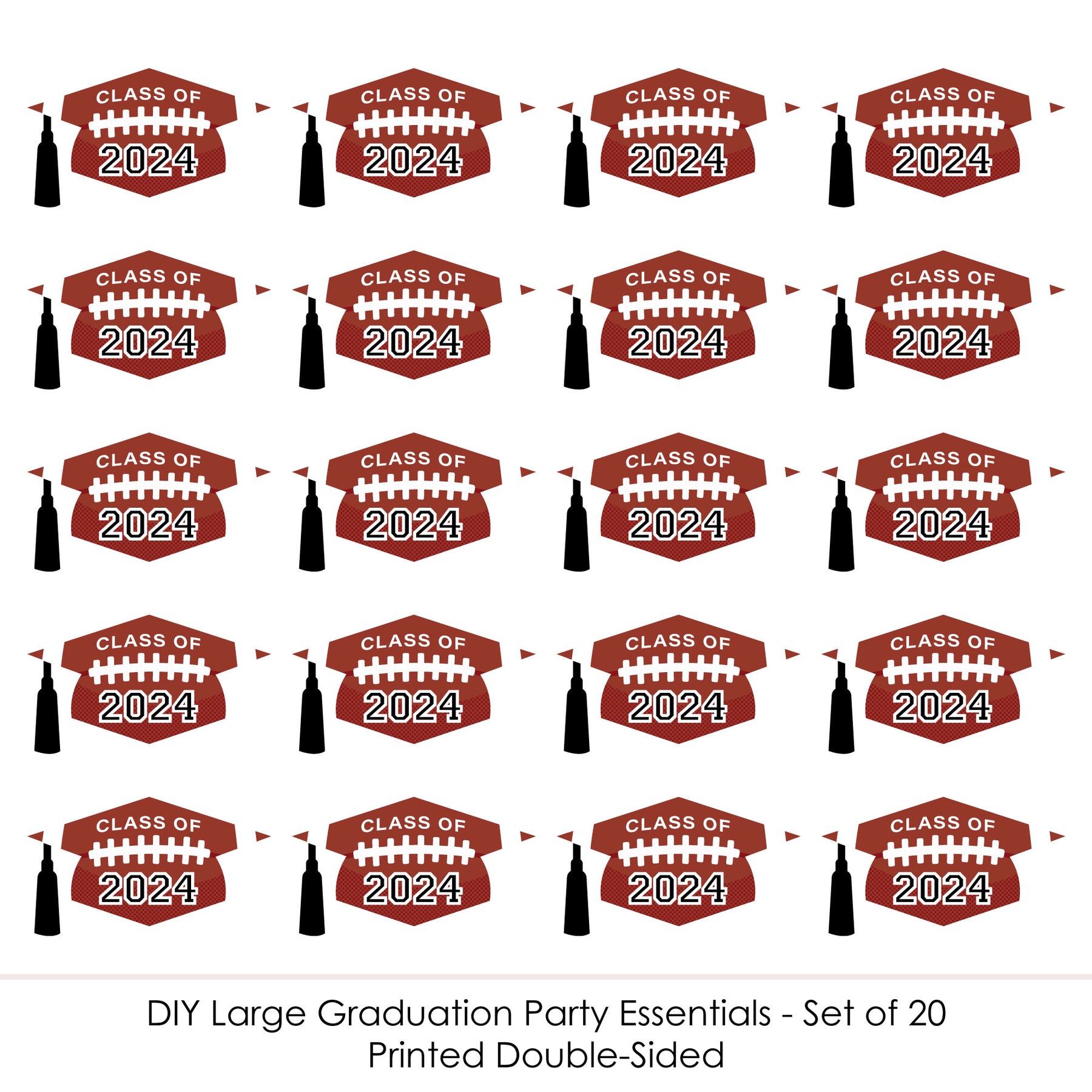 Grad Football - Grad Cap Decorations DIY 2024 Graduation Large Party ...