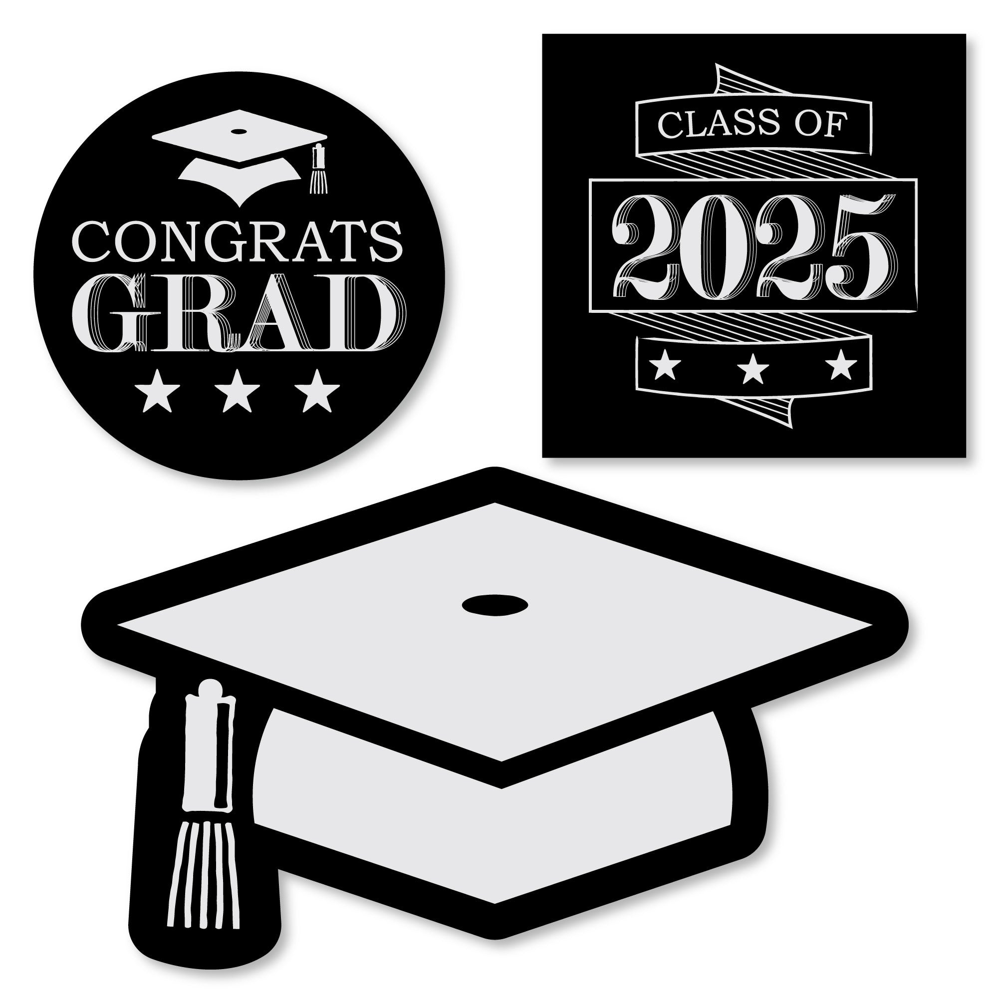 Graduation Cheers - DIY Shaped 2025 Graduation Party Paper Cut-Outs ...