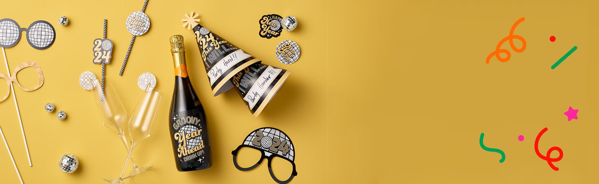 Disco New Year - DIY Shaped Groovy 2024 NYE Party Cut-Outs - 24 Count ...