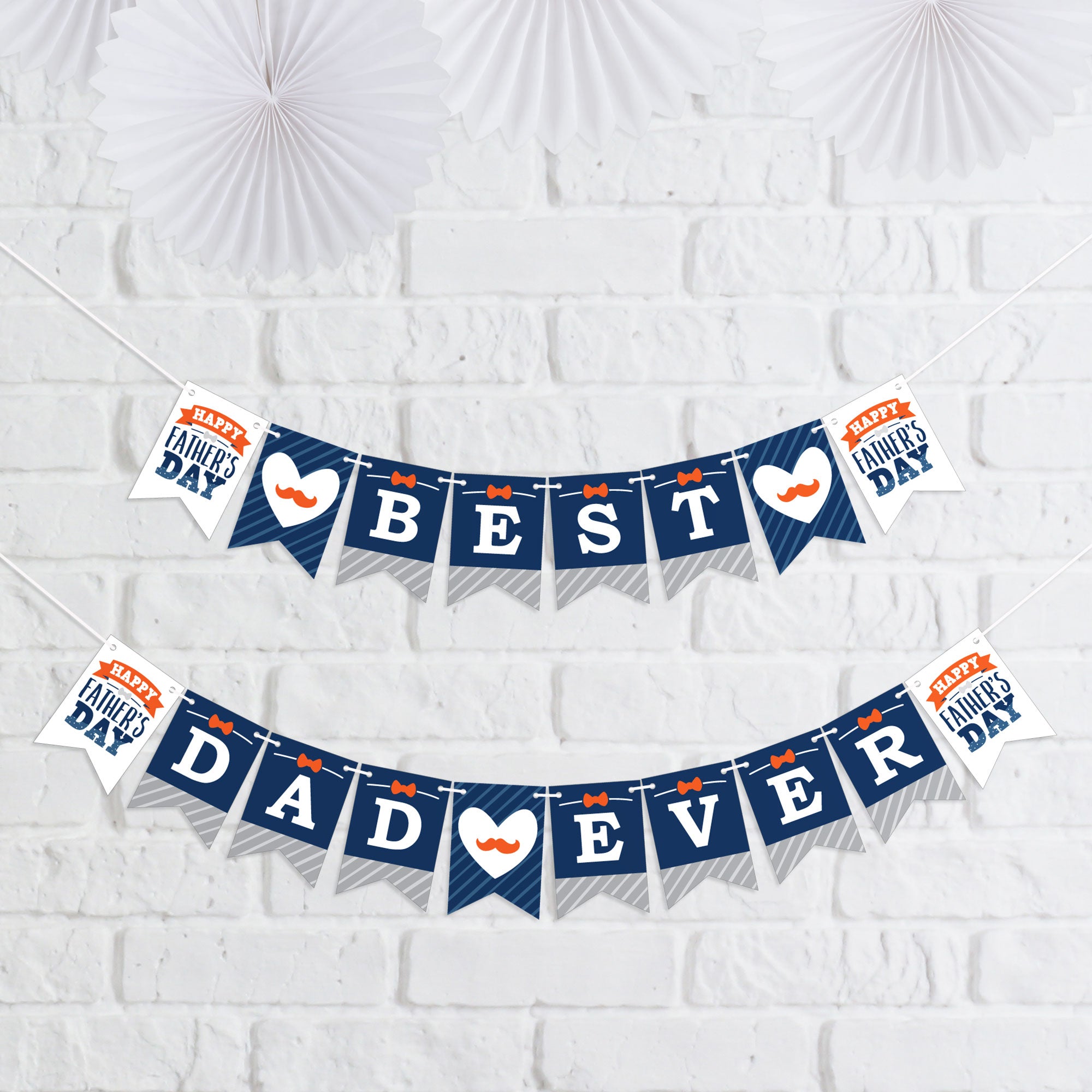 Happy Father's Day - We Love Dad Party Mini Pennant Banner - Best Dad ...