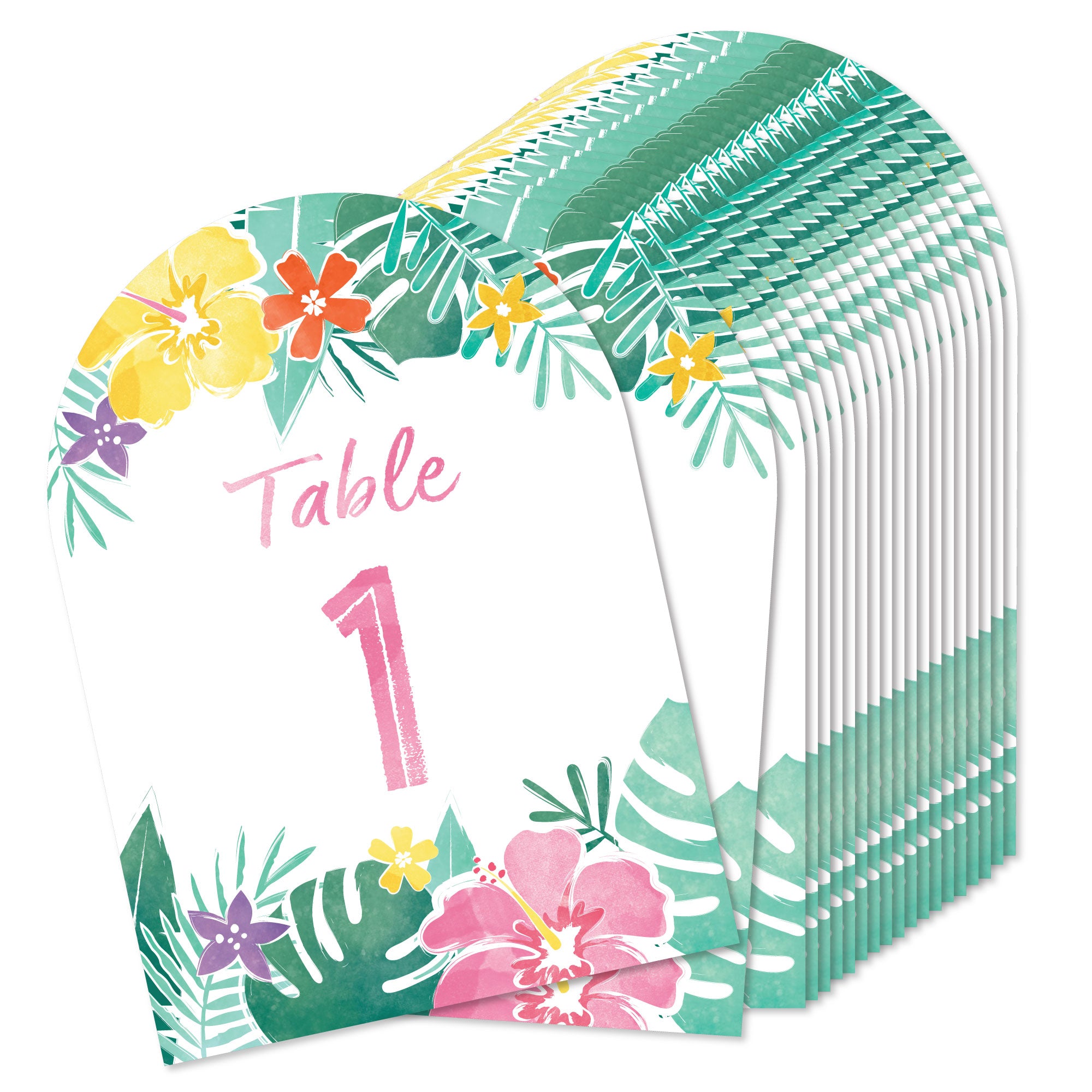 Hawaiian Luau Table Numbers, Tropical Wedding or Birthday Party Decor ...