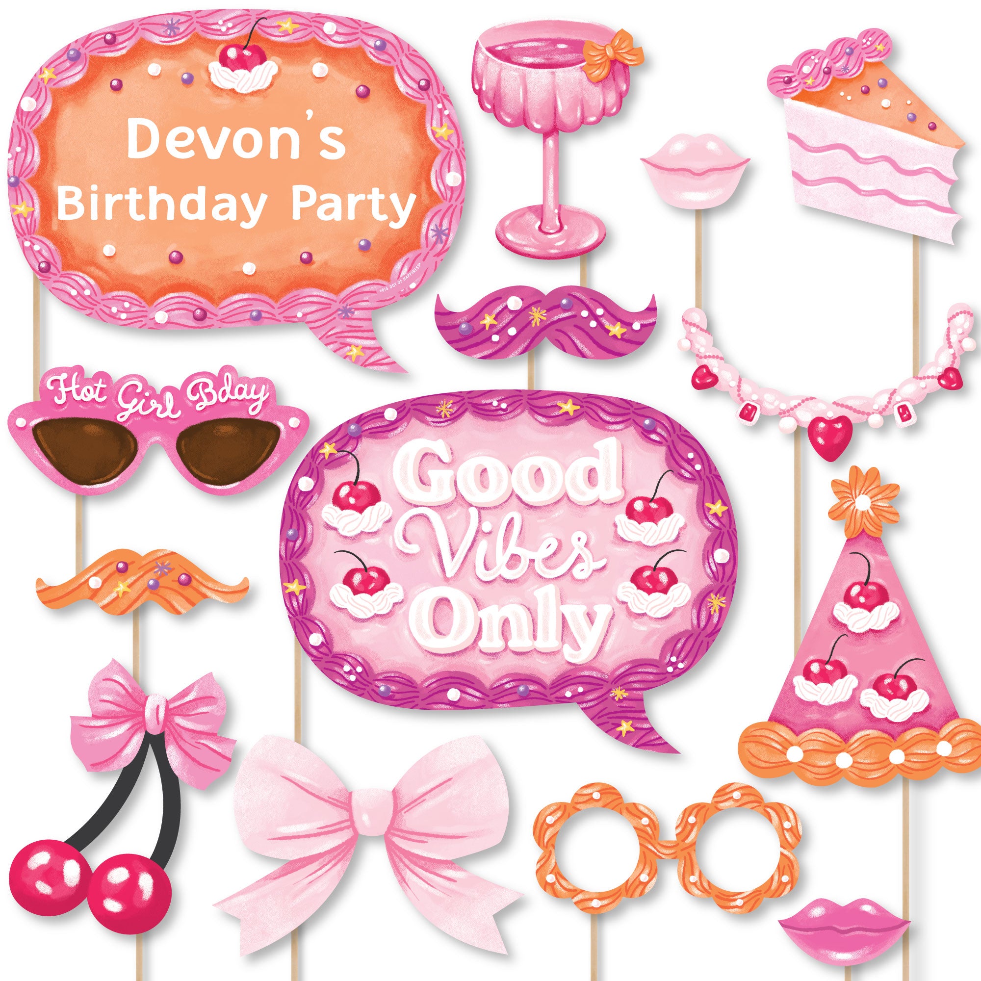 Custom Hot Girl Bday - Photo Booth Props - Baddie Birthday Party ...