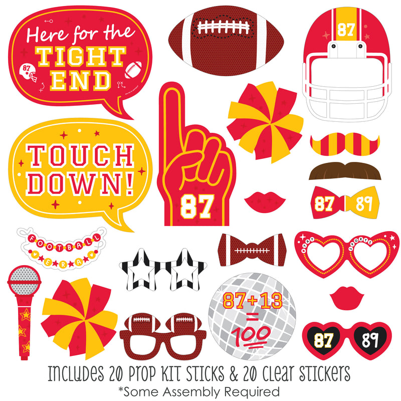 In My Football Era - Red and Gold Sports Party Photo Booth Props Kit ...