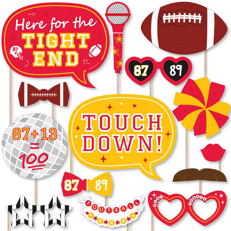 In My Football Era - Red and Gold Sports Party Photo Booth Props Kit ...