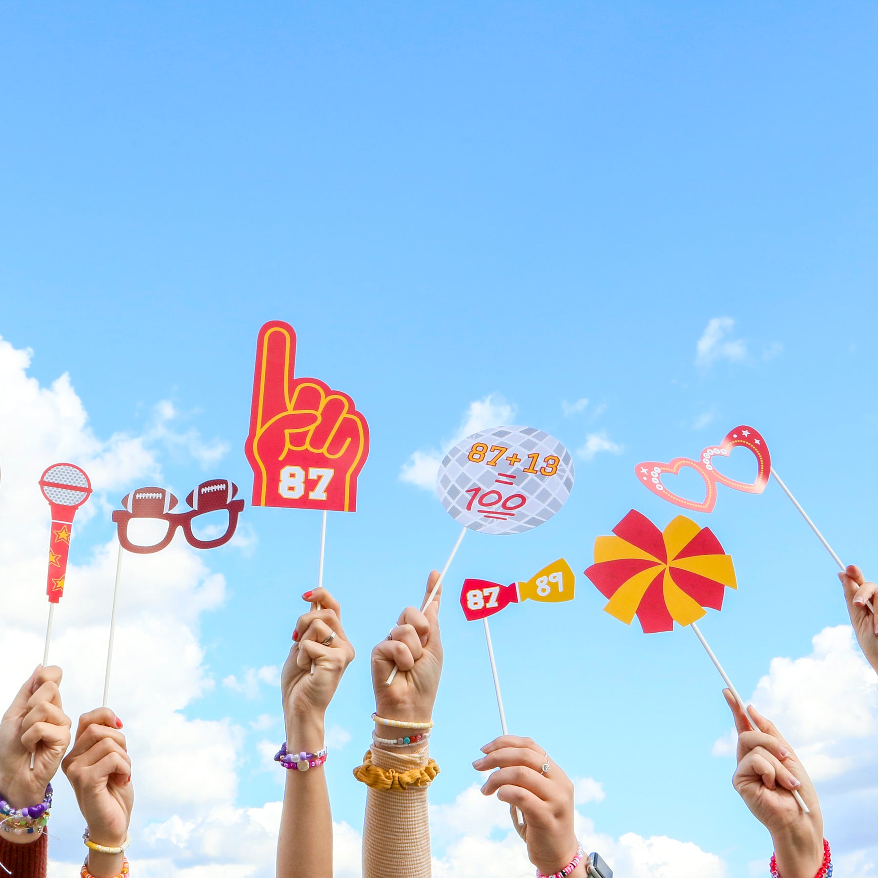 In My Football Era - Red and Gold Sports Party Photo Booth Props Kit ...