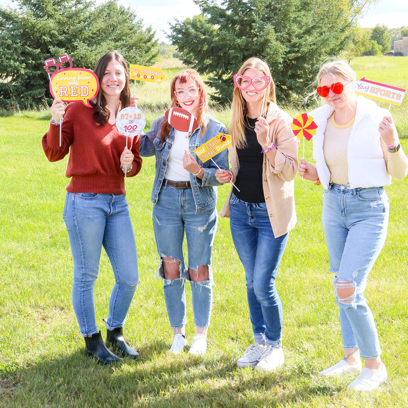In My Football Era - Red and Gold Sports Party Photo Booth Props Kit ...