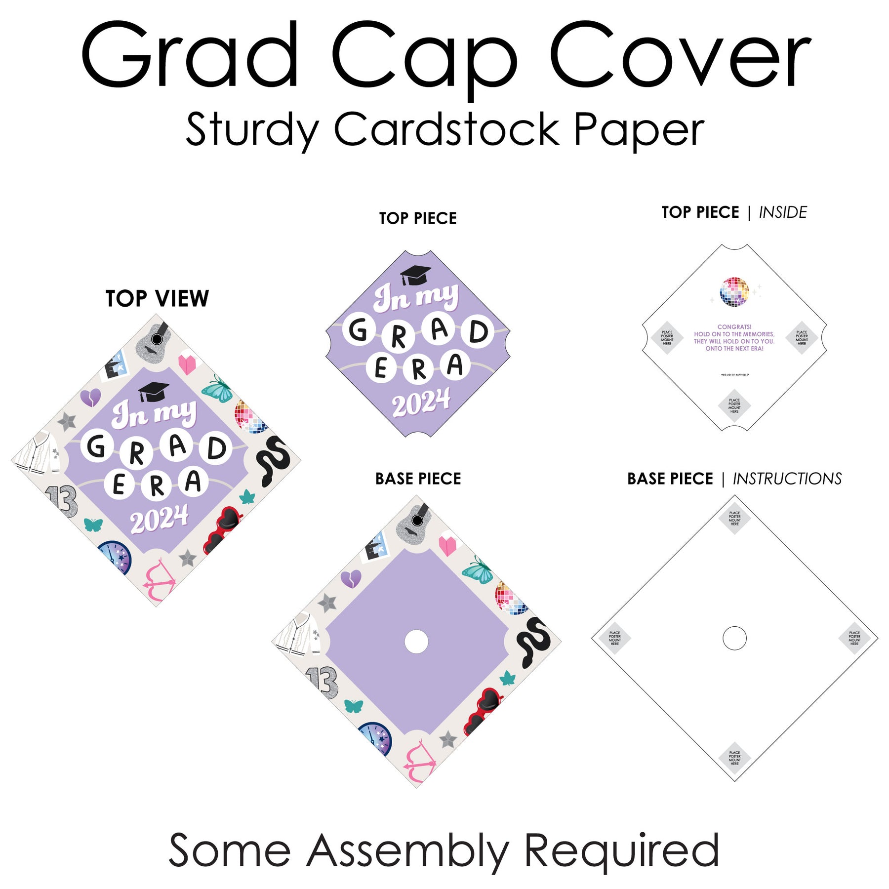 In My Grad Era - Graduation Cap Decorations Kit - Grad Cap Cover ...