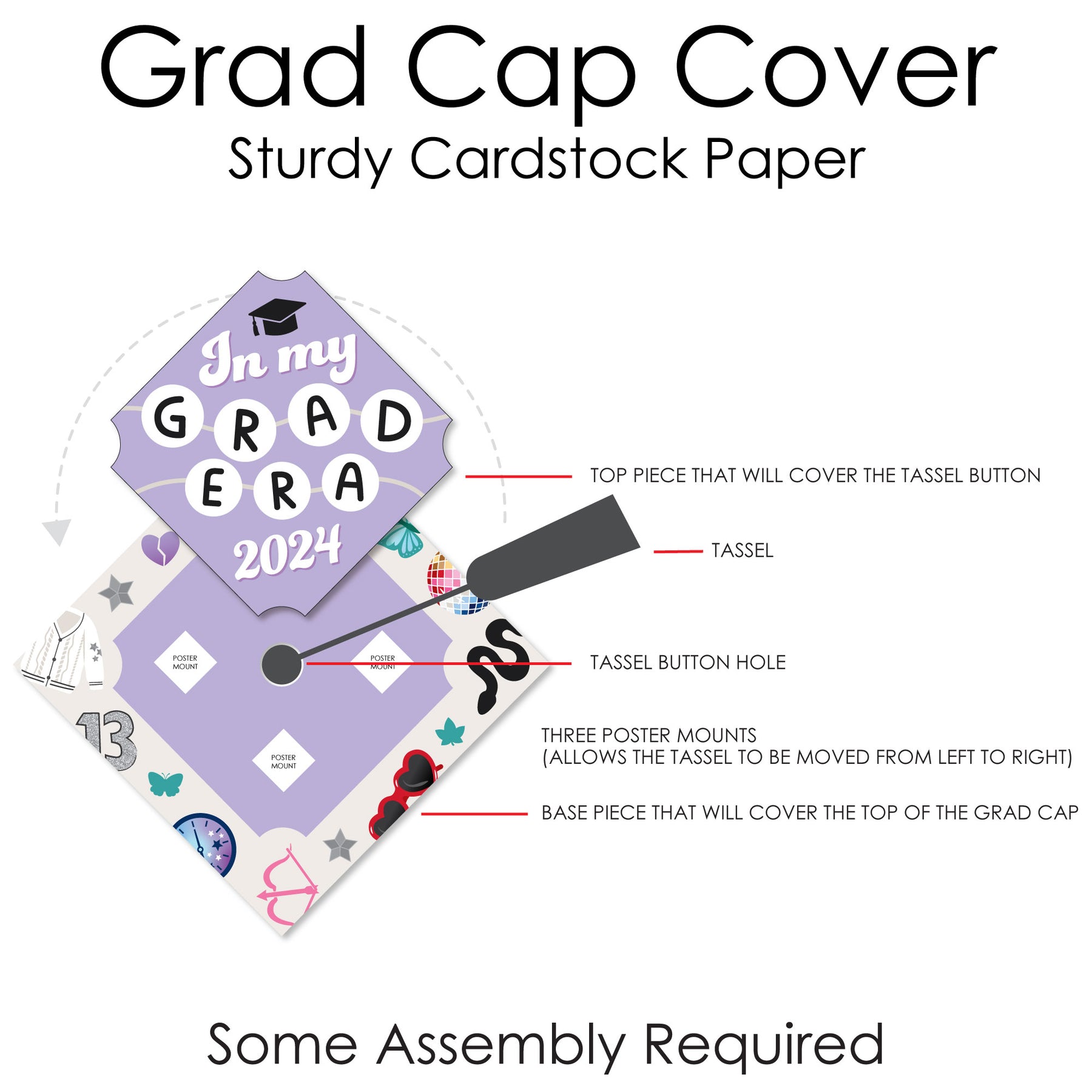 In My Grad Era - Graduation Cap Decorations Kit - Grad Cap Cover ...