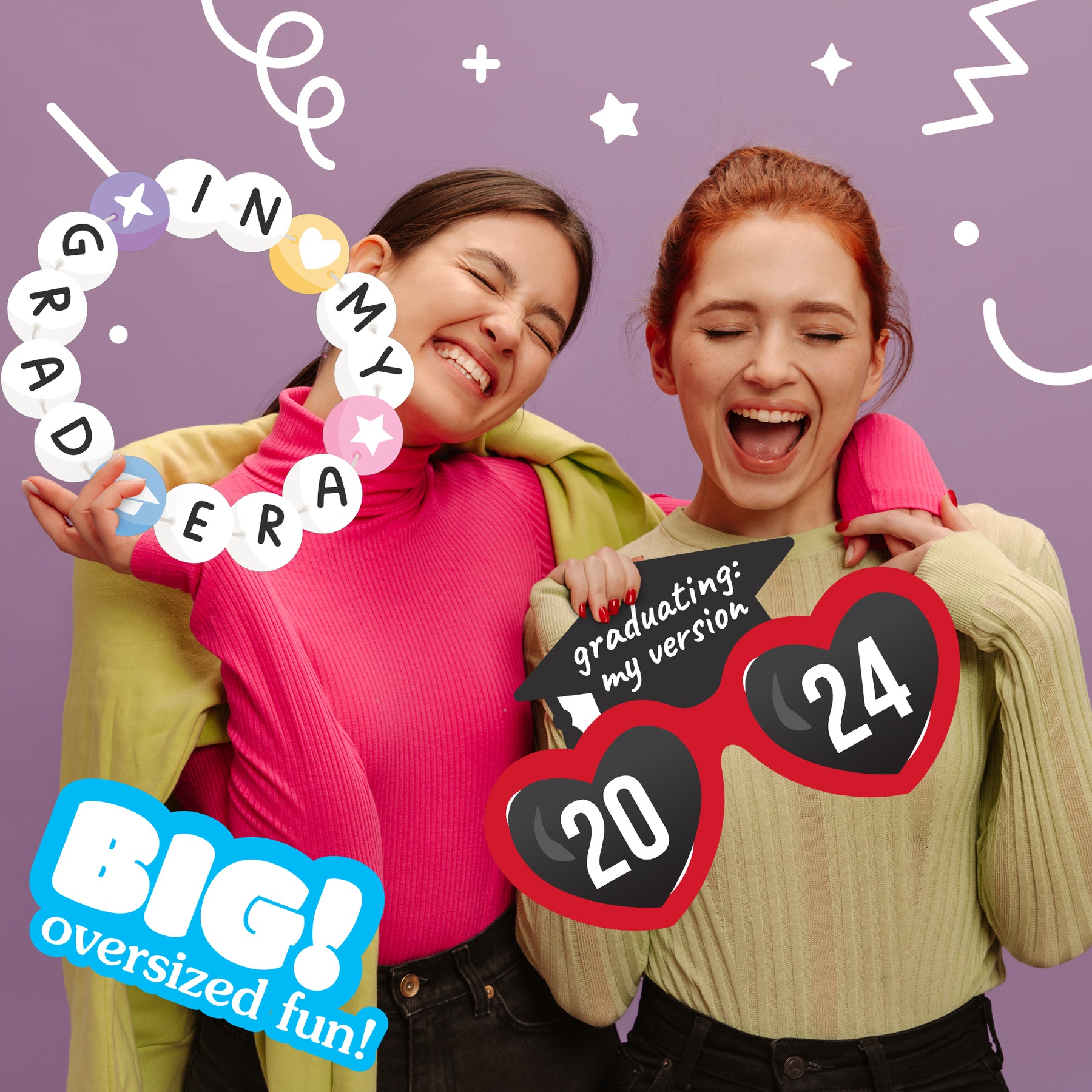 In My Grad Era - Grad Cap, Heart Glasses and Friendship Bracelet ...