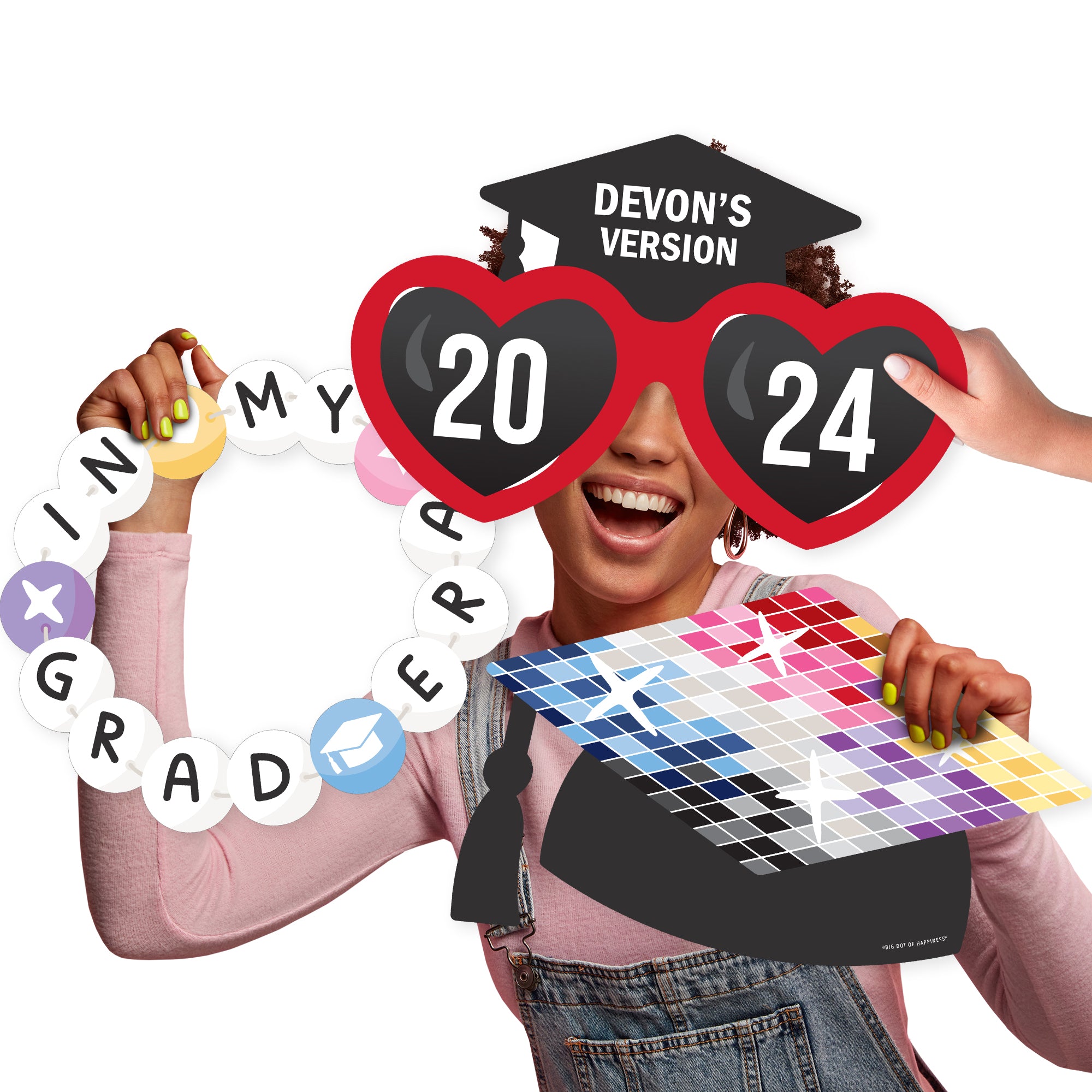 Custom In My Grad Era - Grad Cap, Heart Glasses and Friendship Bracelet ...