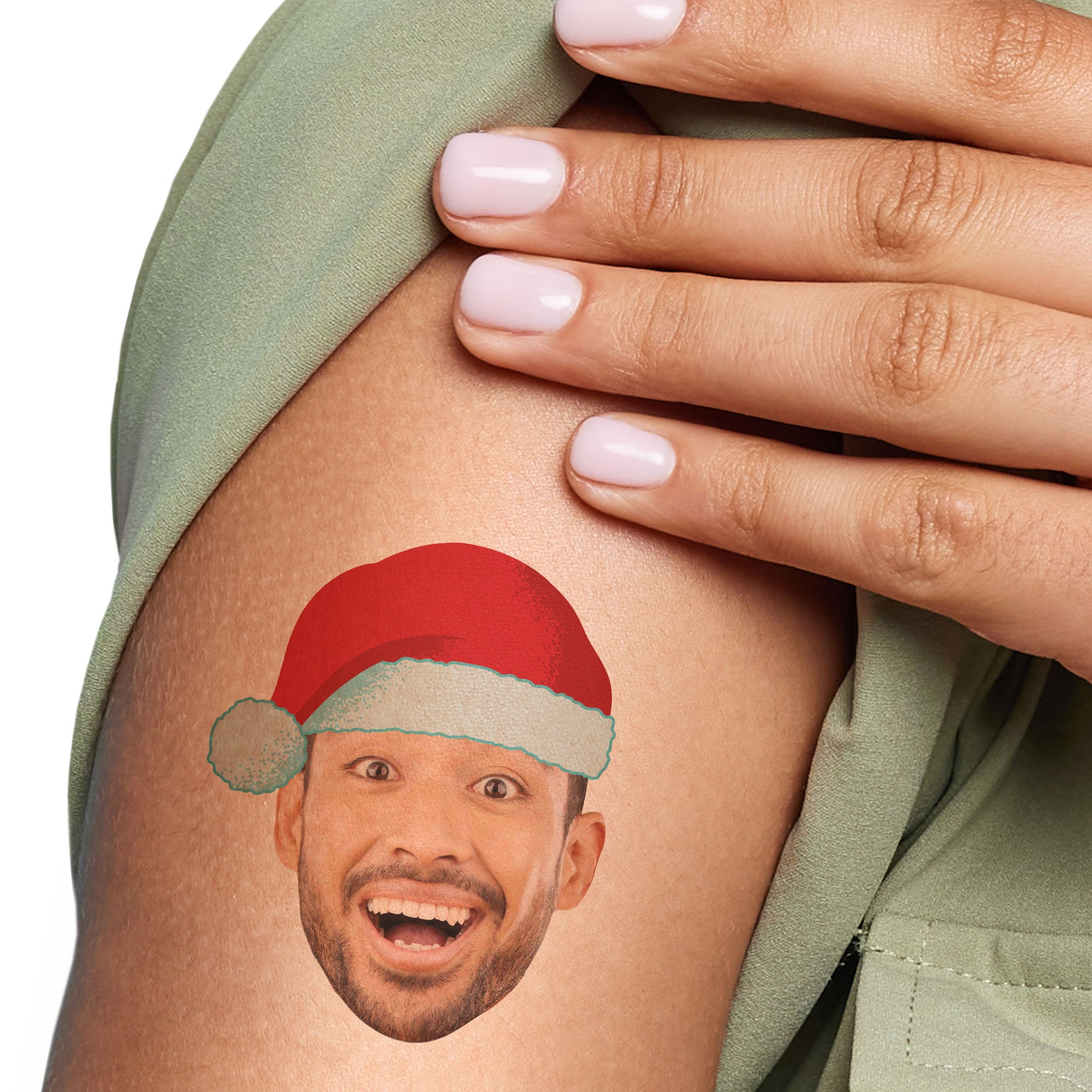 Custom Photo Santa Claus Hat Tattoos, Christmas Temporary Tattoos ...