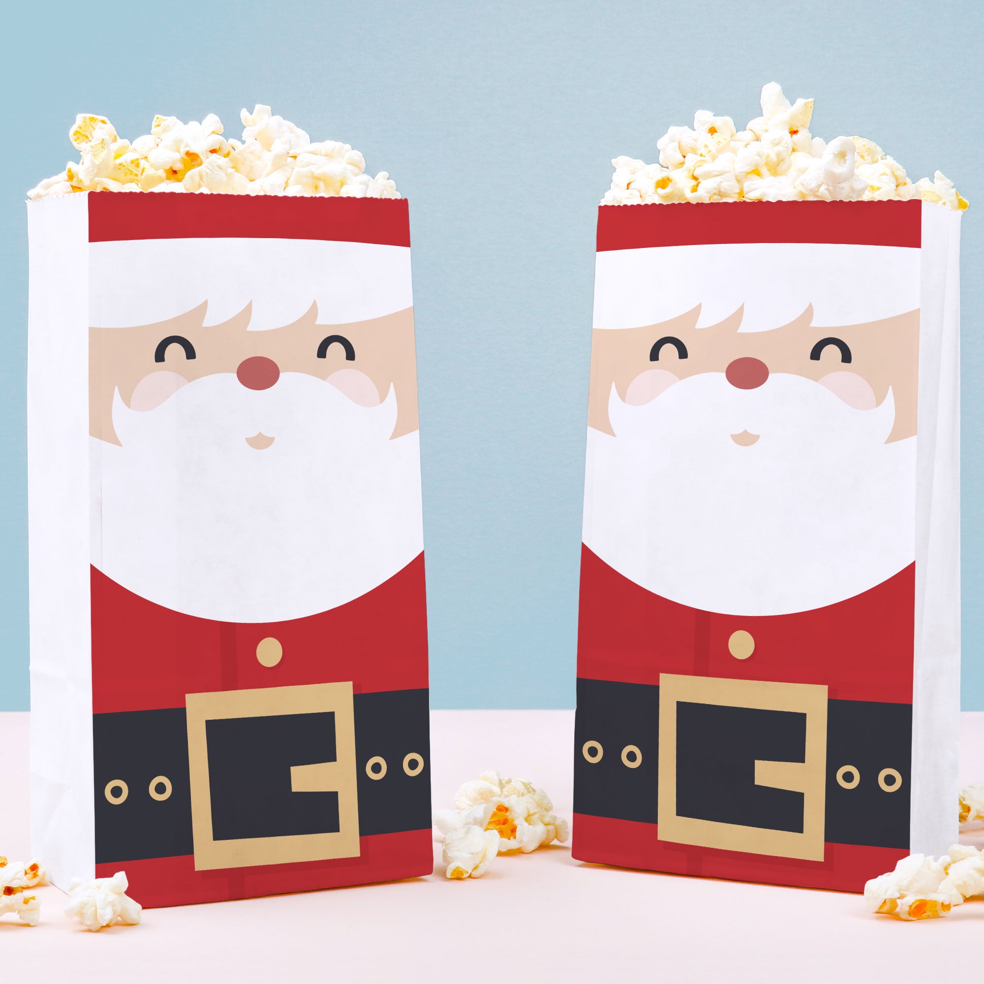 Jolly Santa Claus Popcorn Bags, Christmas Party Favor Snack Treats ...