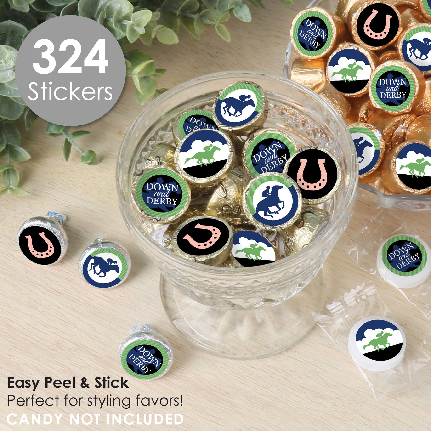 Kentucky Horse Derby - Horse Race Party Small Round Candy Stickers ...