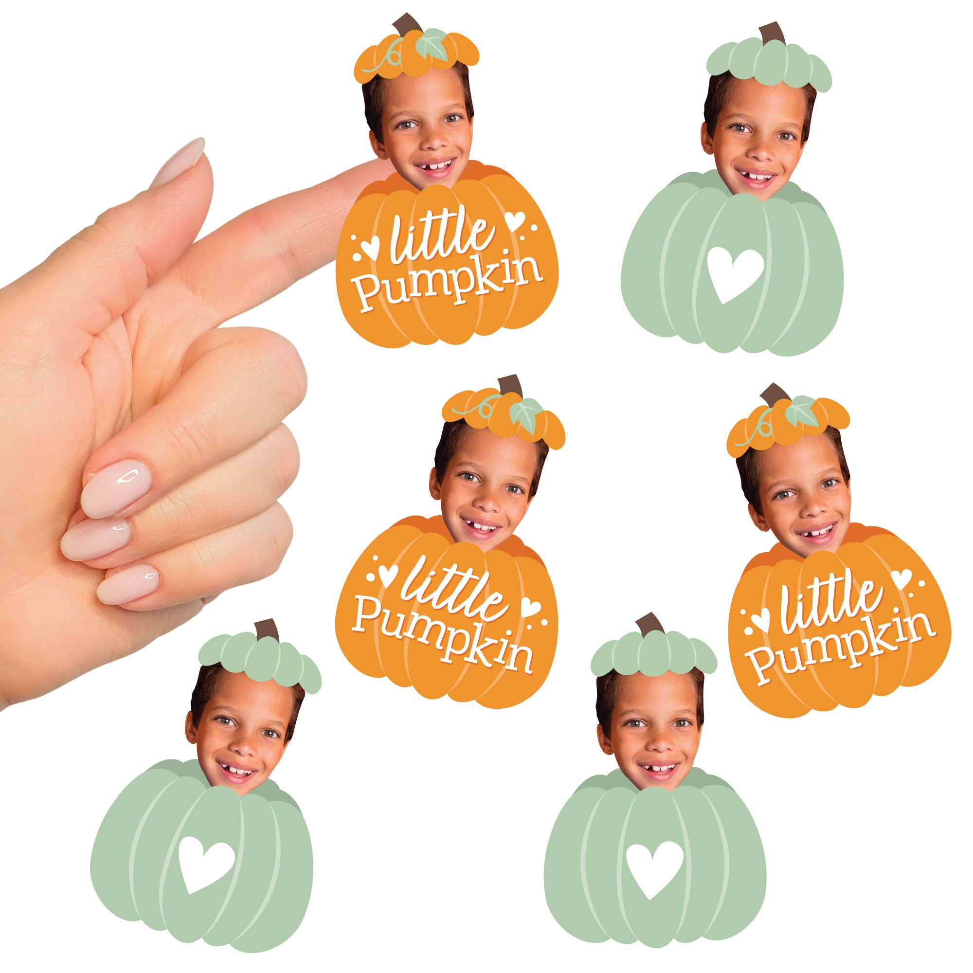 Custom Photo Little Pumpkin - Fall Birthday Party Favors - Fun Face Cut ...