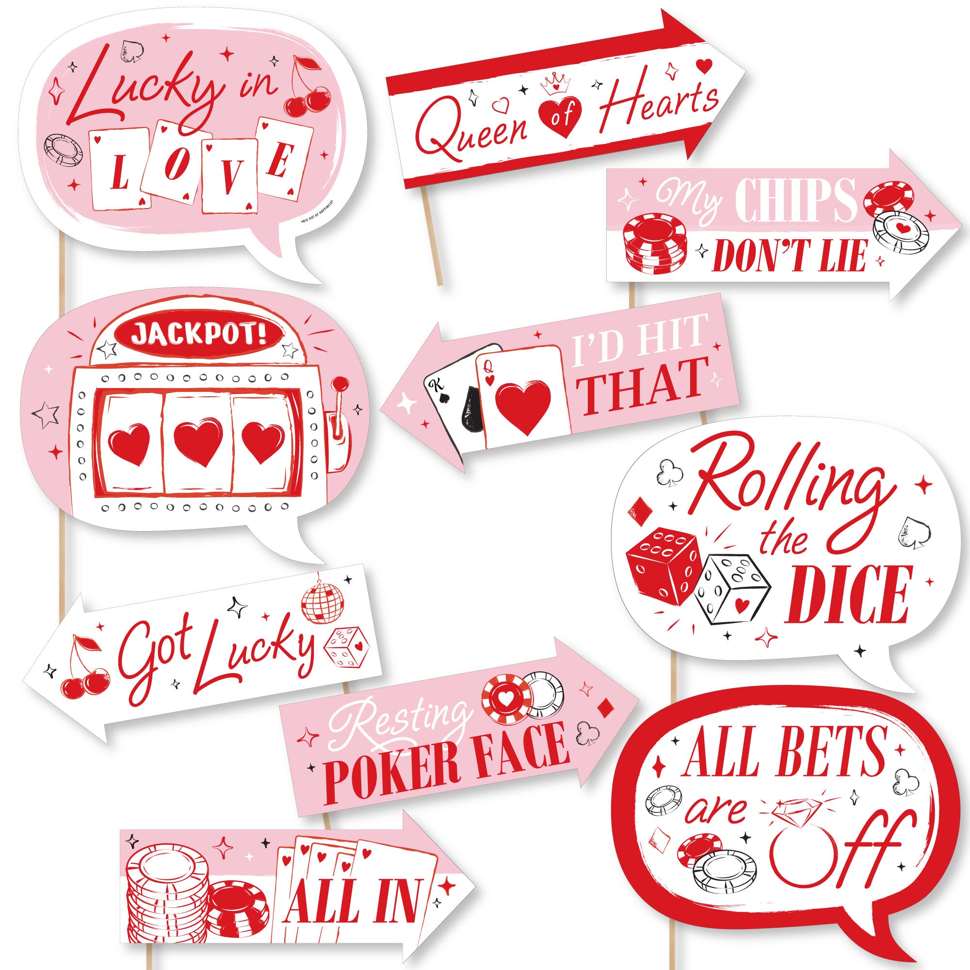 Lucky In Love Funny Bachelorette Party Photo Props | BigDotOfHappiness ...