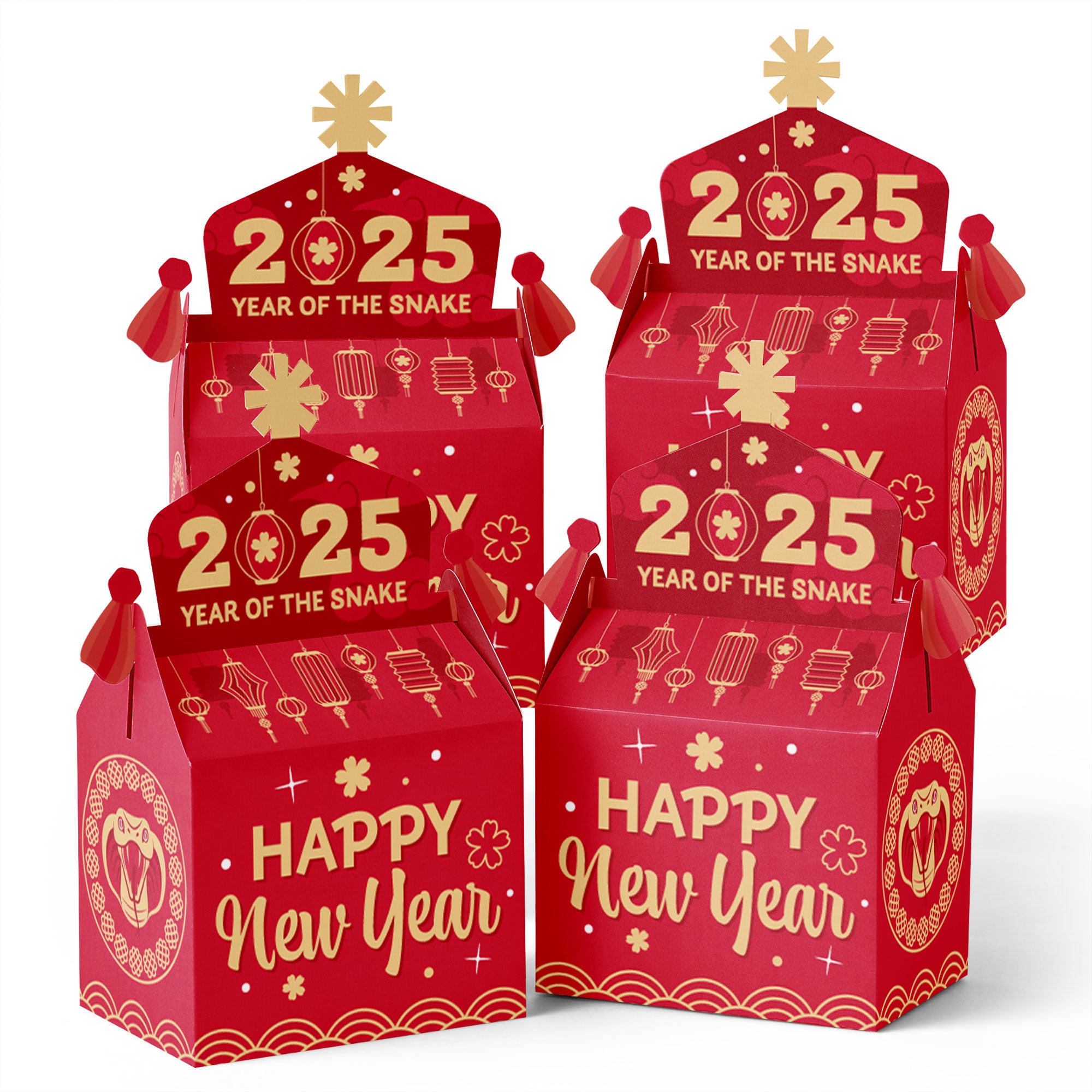 Lunar New Year - Treat Box Party Favors - 2025 Year of the Snake Goodie ...