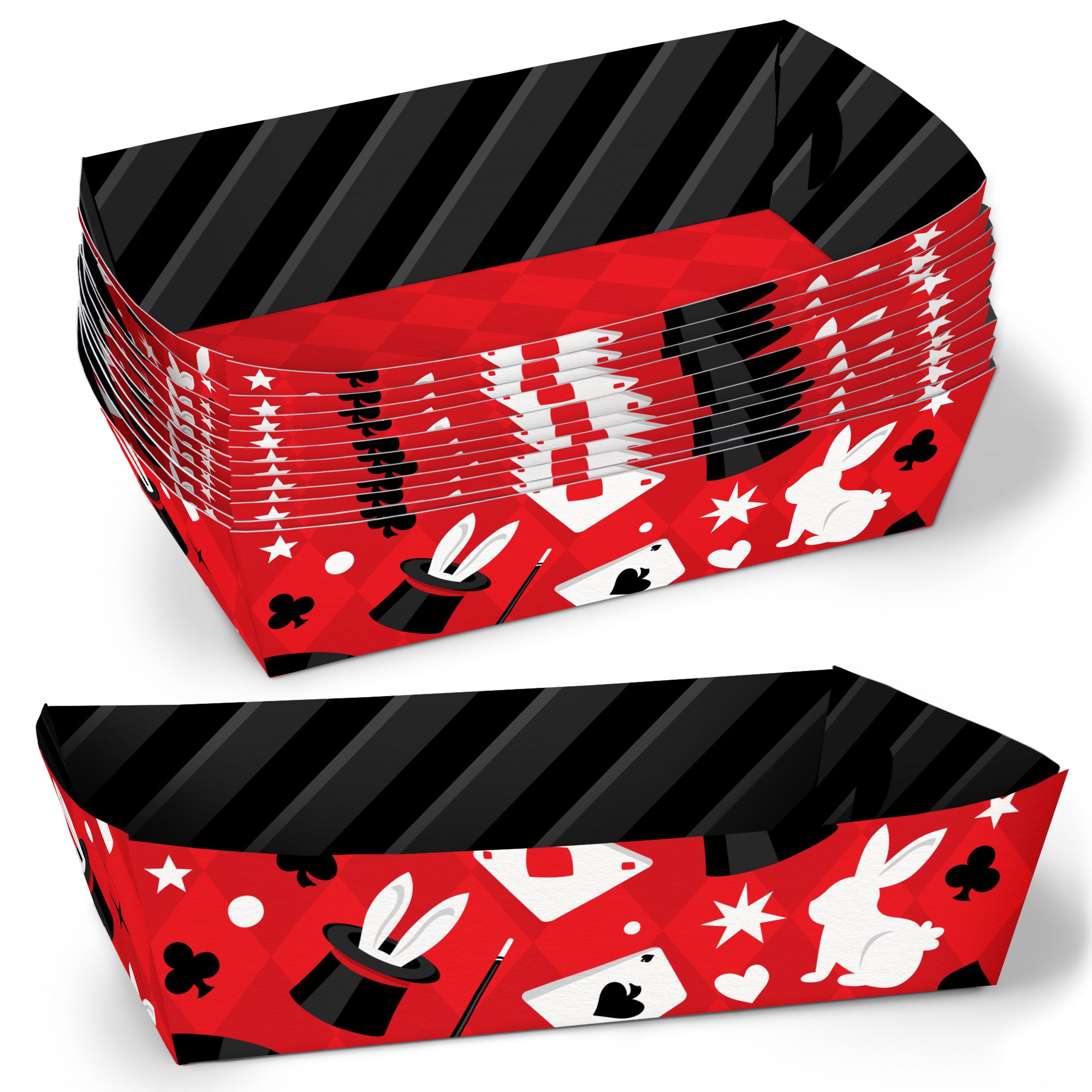 Magic Show Party Paper Food Trays – 12 Ct Disposable Snack Boats ...