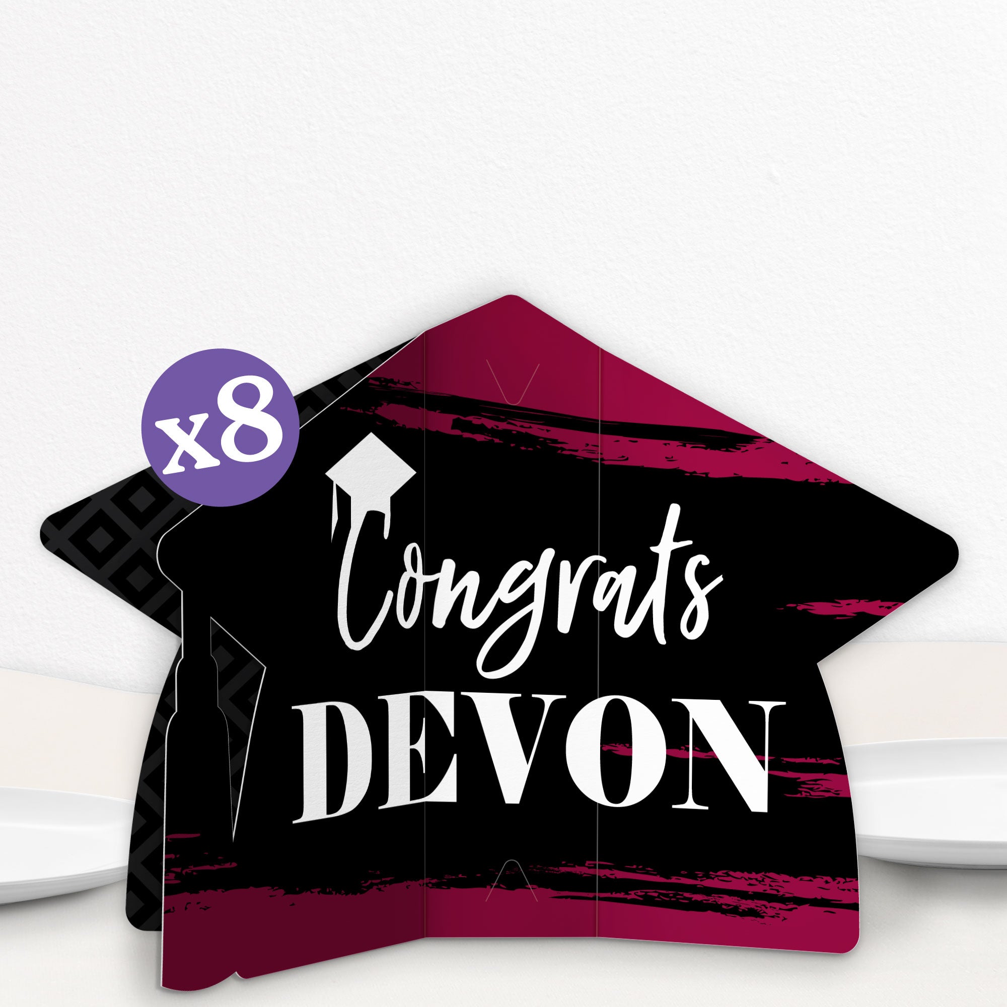 Custom Maroon Graduation 3D Centerpieces | BigDotofHappiness.com – Big ...