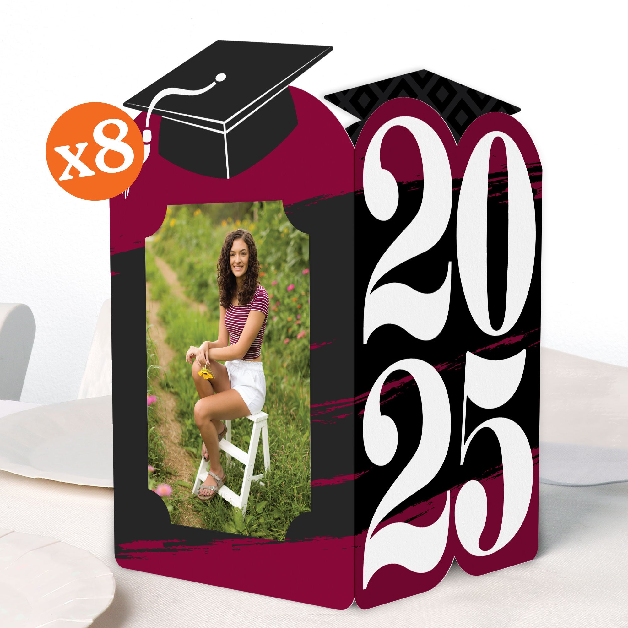 Maroon Graduation Photo Centerpieces - 8Ct | BigDotofHappiness.com ...