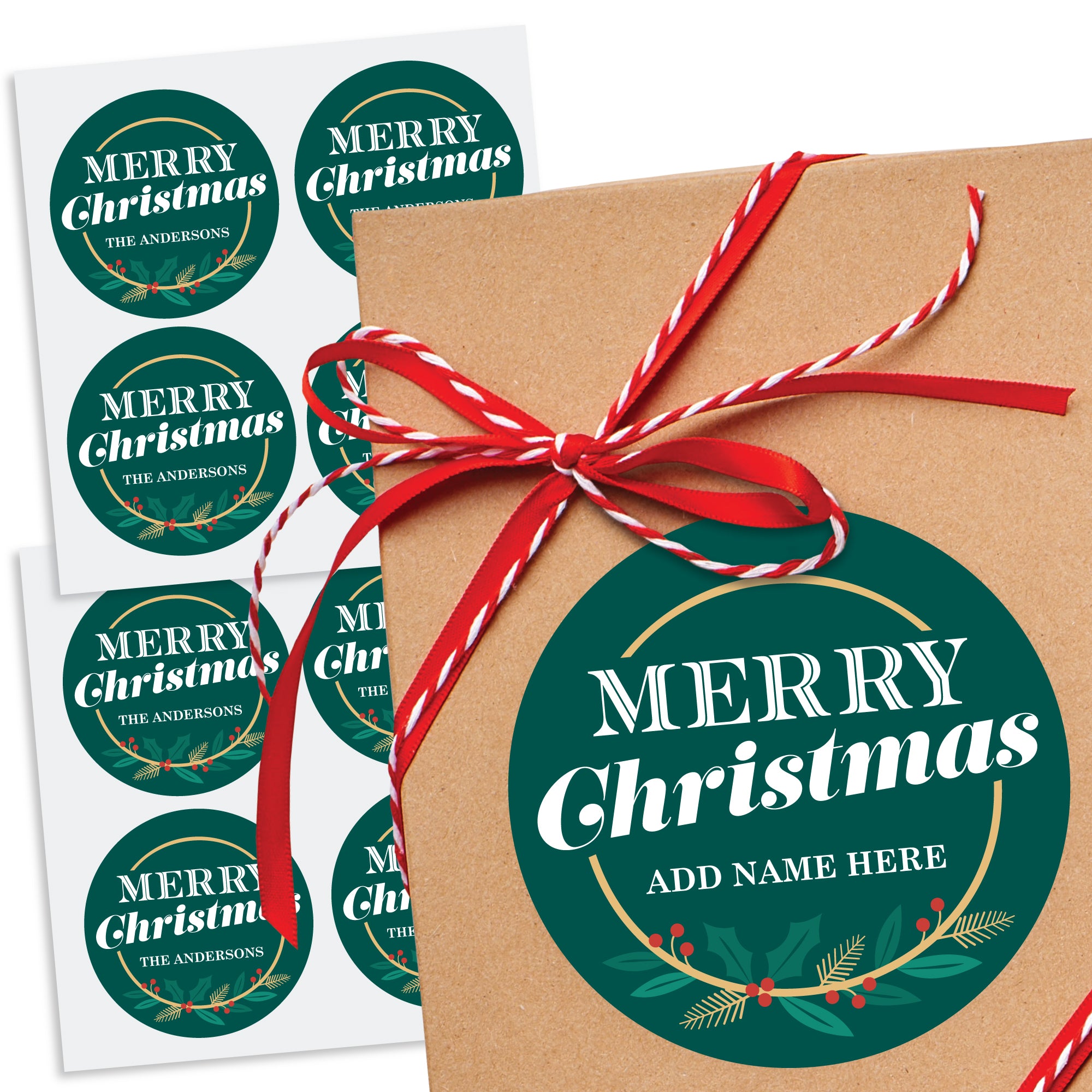 Merry Christmas Personalized Gift Stickers from Santa, Custom From ...