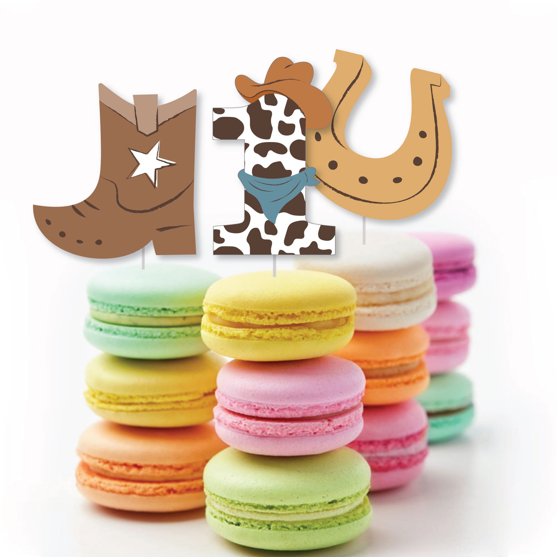 My First Rodeo - DIY Shaped Little Cowboy 1st Birthday Party Cut-Outs ...