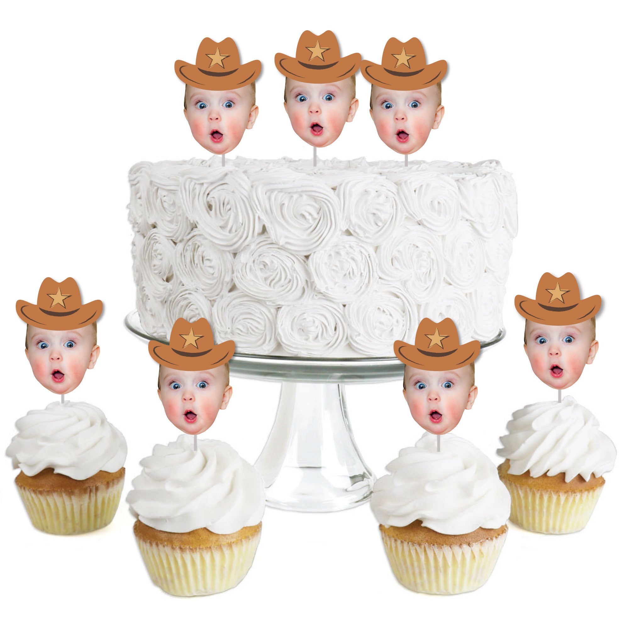 Custom Photo My First Rodeo - Little Cowboy 1st Birthday Party Dessert ...