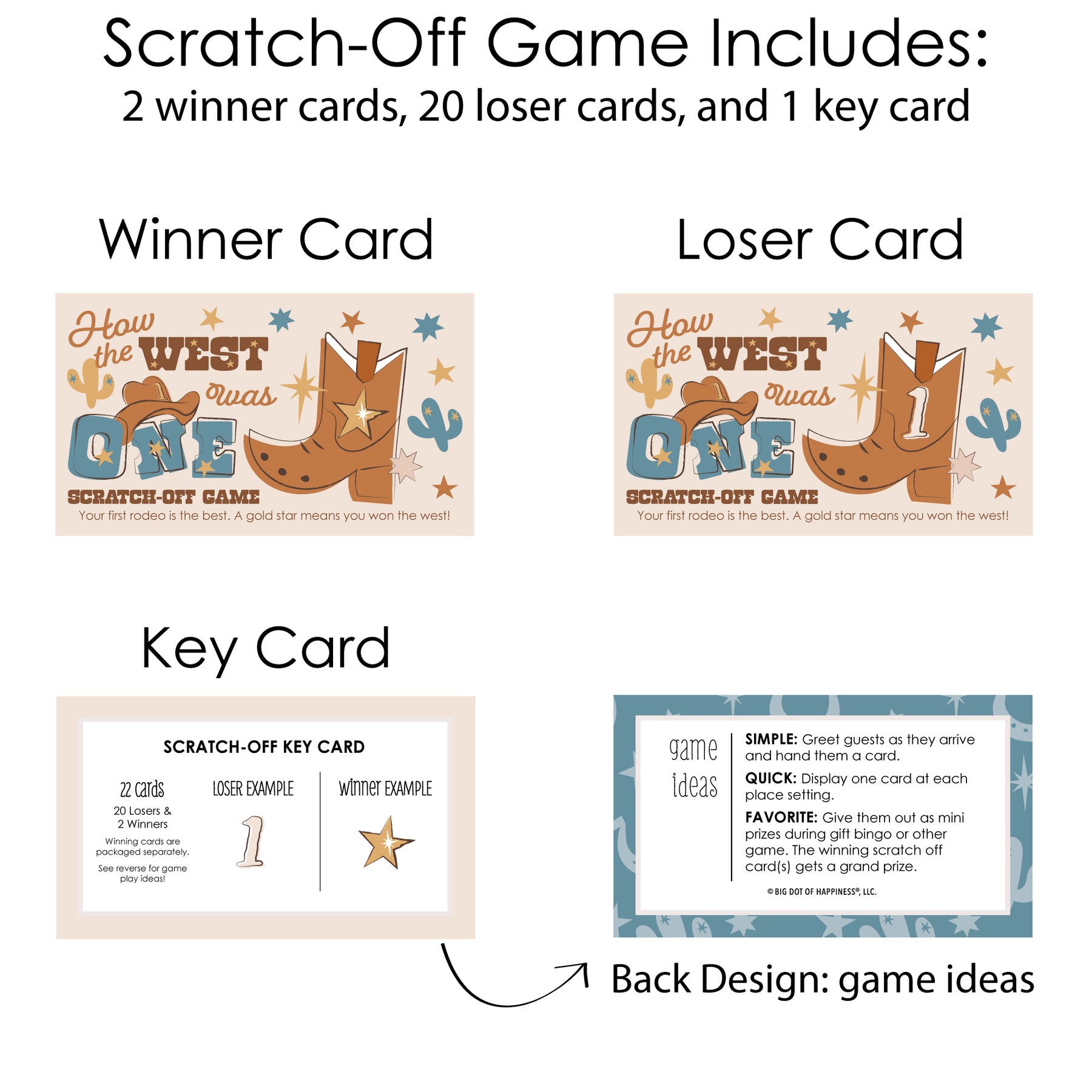 My First Rodeo - Little Cowboy 1st Birthday Party Game Scratch Off ...