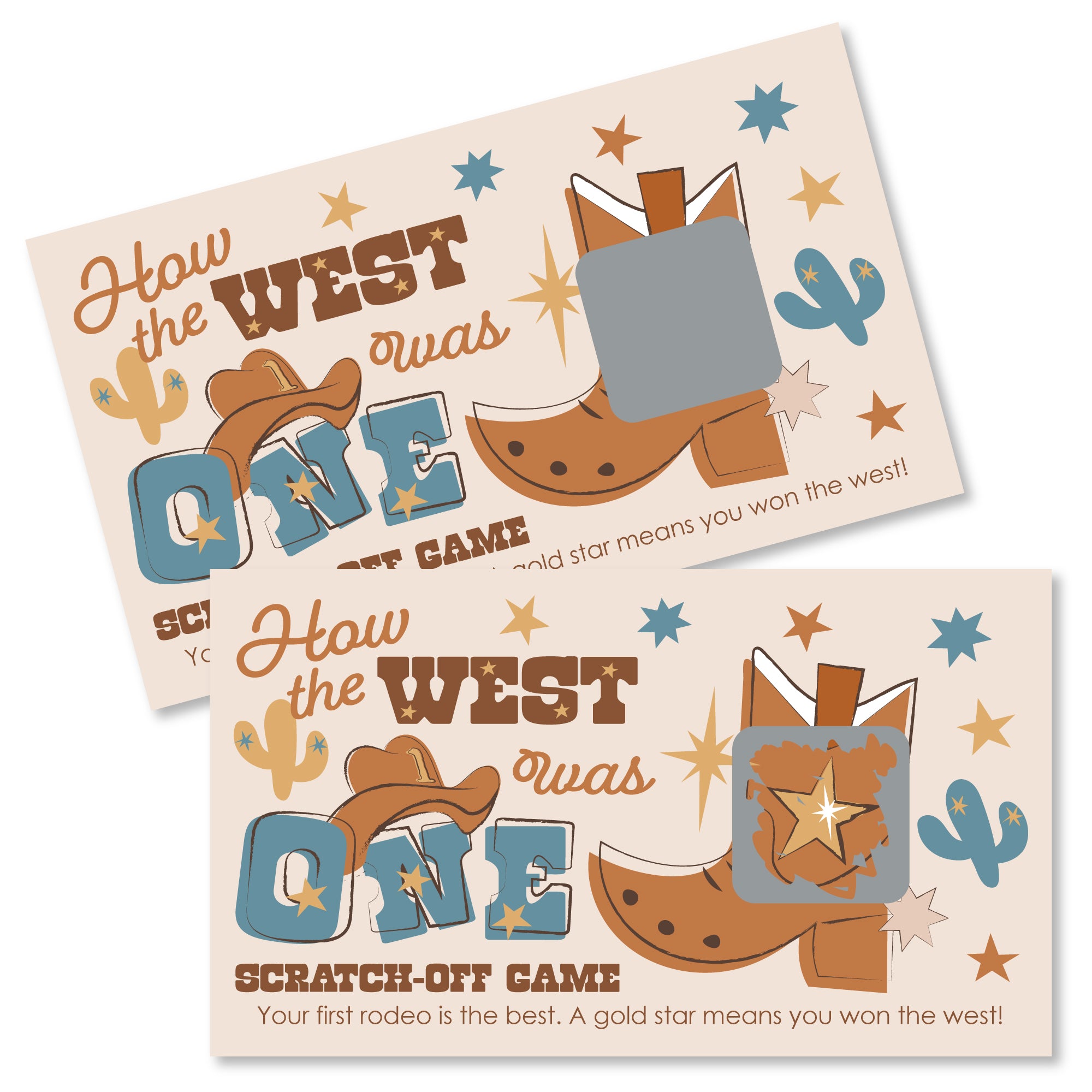 My First Rodeo - Little Cowboy 1st Birthday Party Game Scratch Off ...