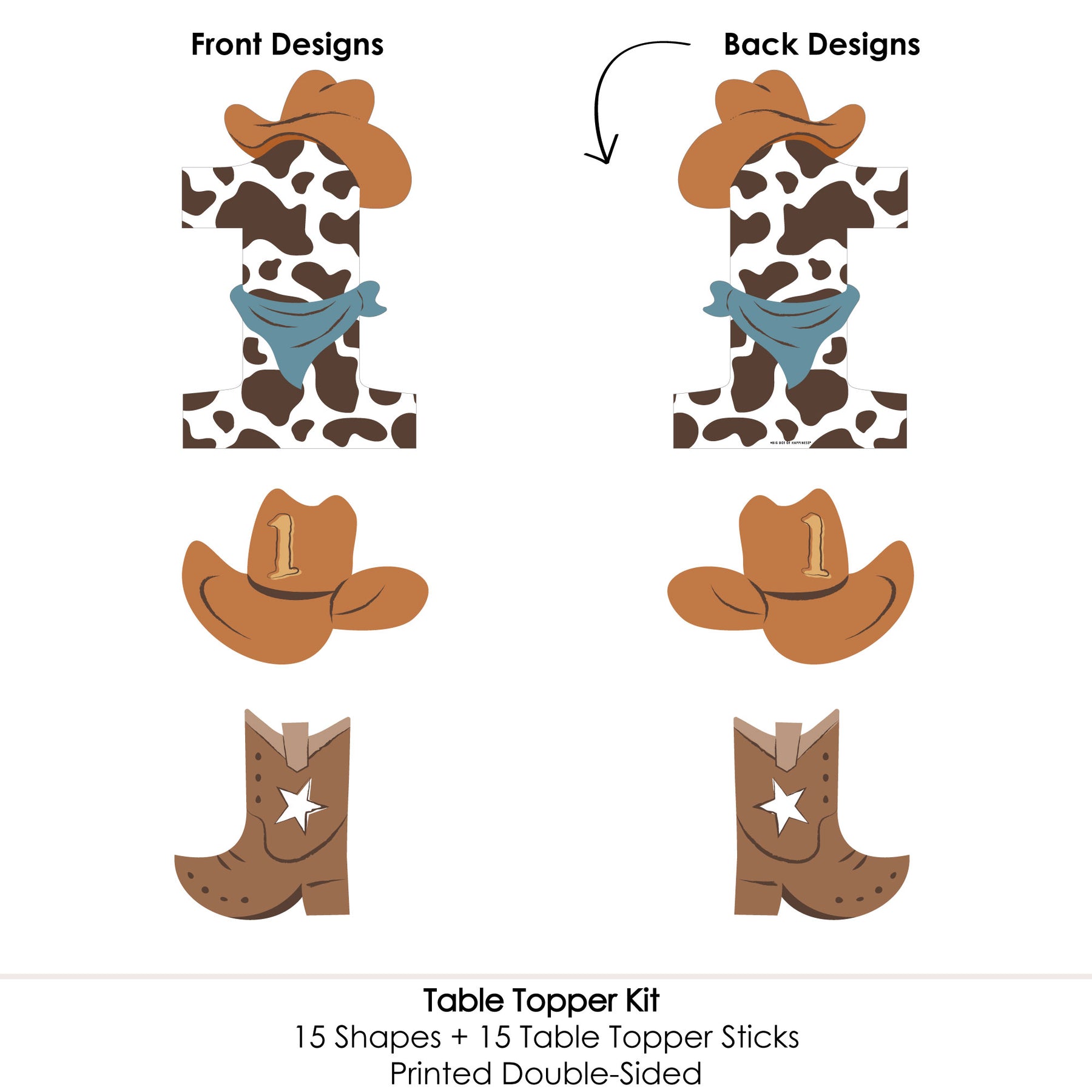 My First Rodeo - Little Cowboy 1st Birthday Party Centerpiece Sticks ...